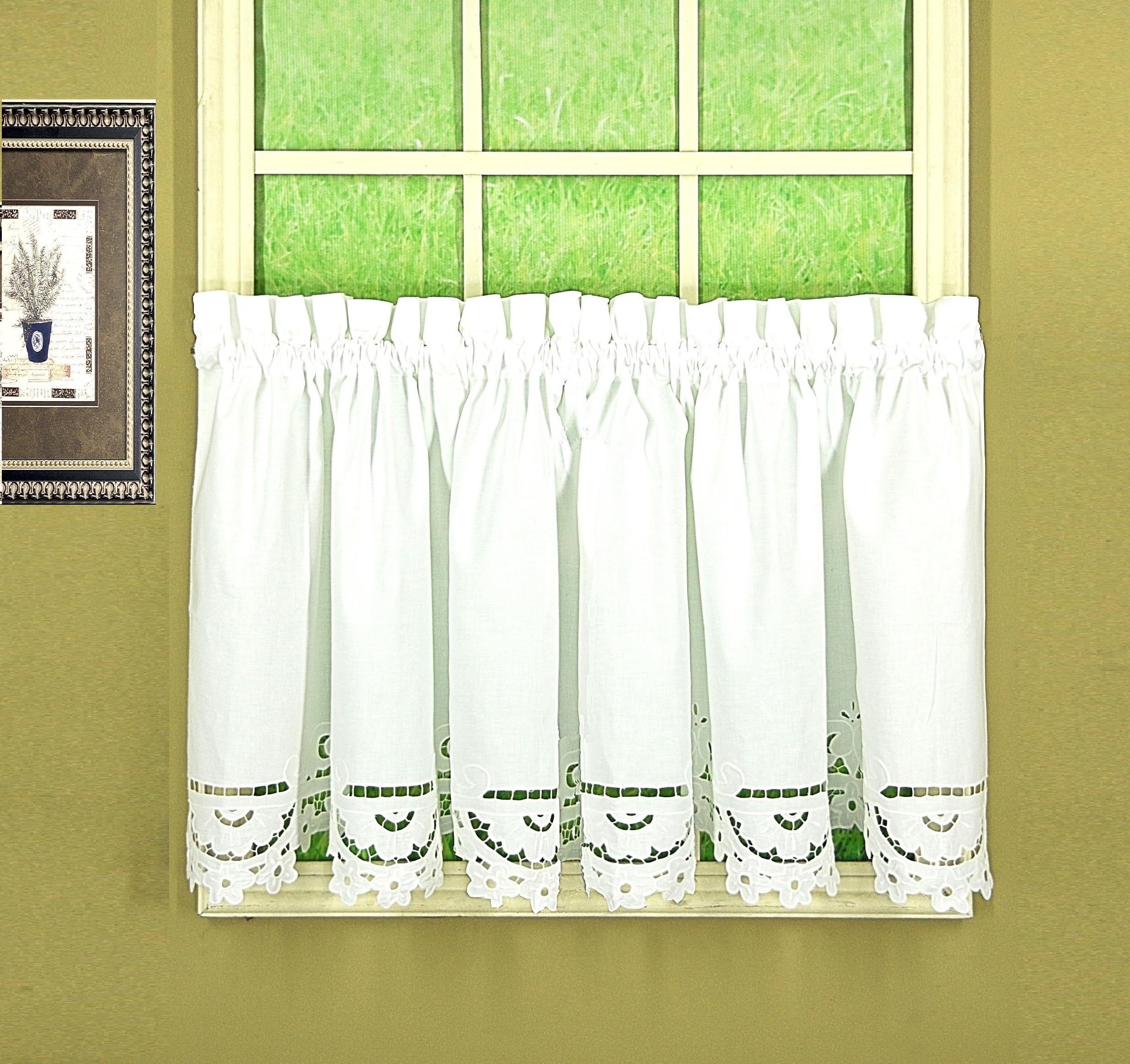 Amazon.com: Today's Curtain Imperial Classic Drawn Cutwork Window Tier ...
