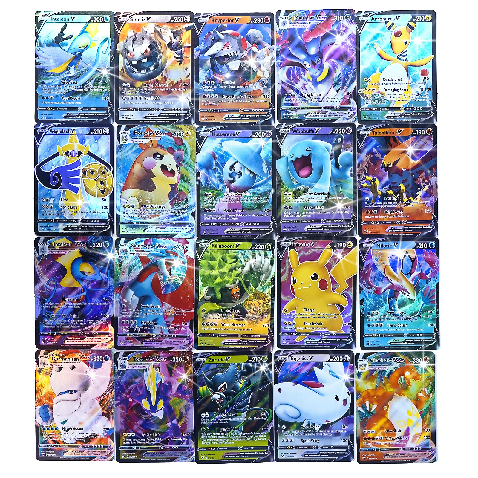 MVPXXX 60 Cards 18 Pokemon Vmax and 42 Pokemon Basic V Pokemon Card ...