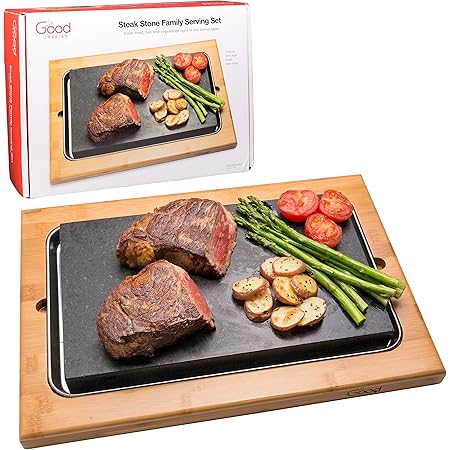 Amazon.com : Cooking Stone- Complete Set Lava Hot Steak Stone Plate ...