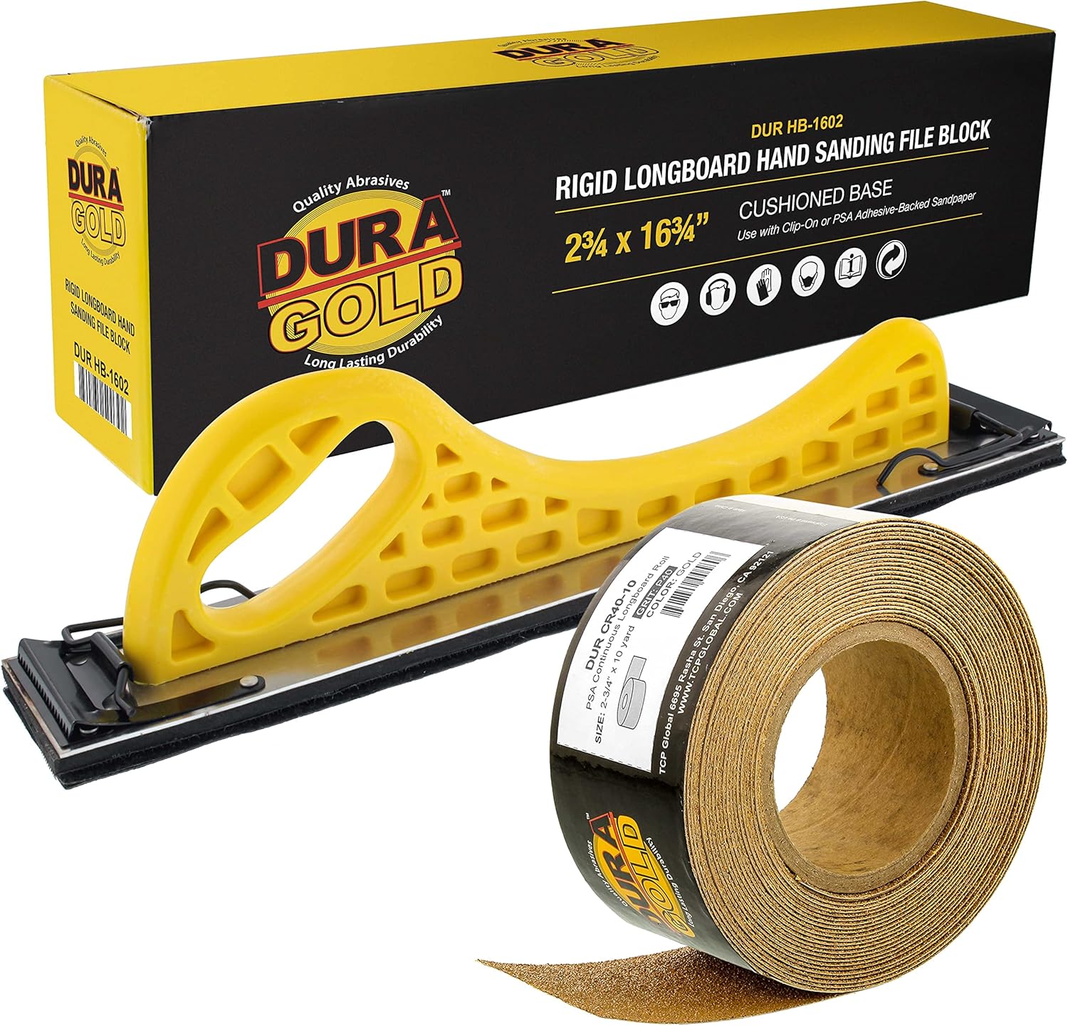 Dura-Gold Pro Series Longboard Hand Sanding File Sander Block - Hook ...