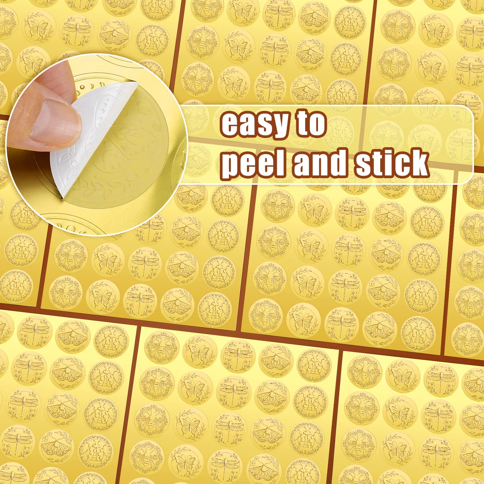 Snapklik.com : Chinco 500 Pieces Gold Embossed Envelope Seals Stickers ...