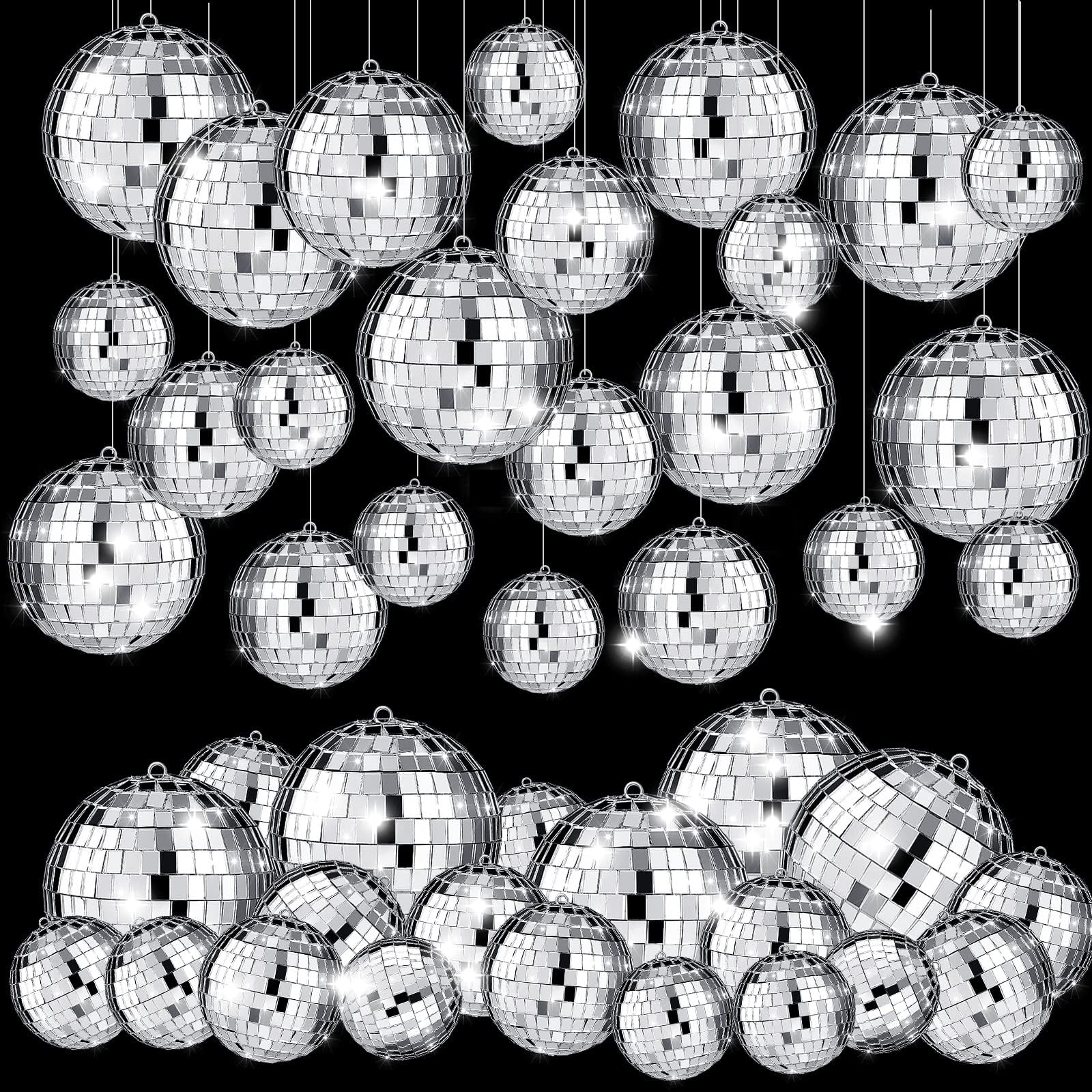 Amazon.com: Lenwen 100 Pcs Mini Disco Ball Ornaments Bulk Hanging ...