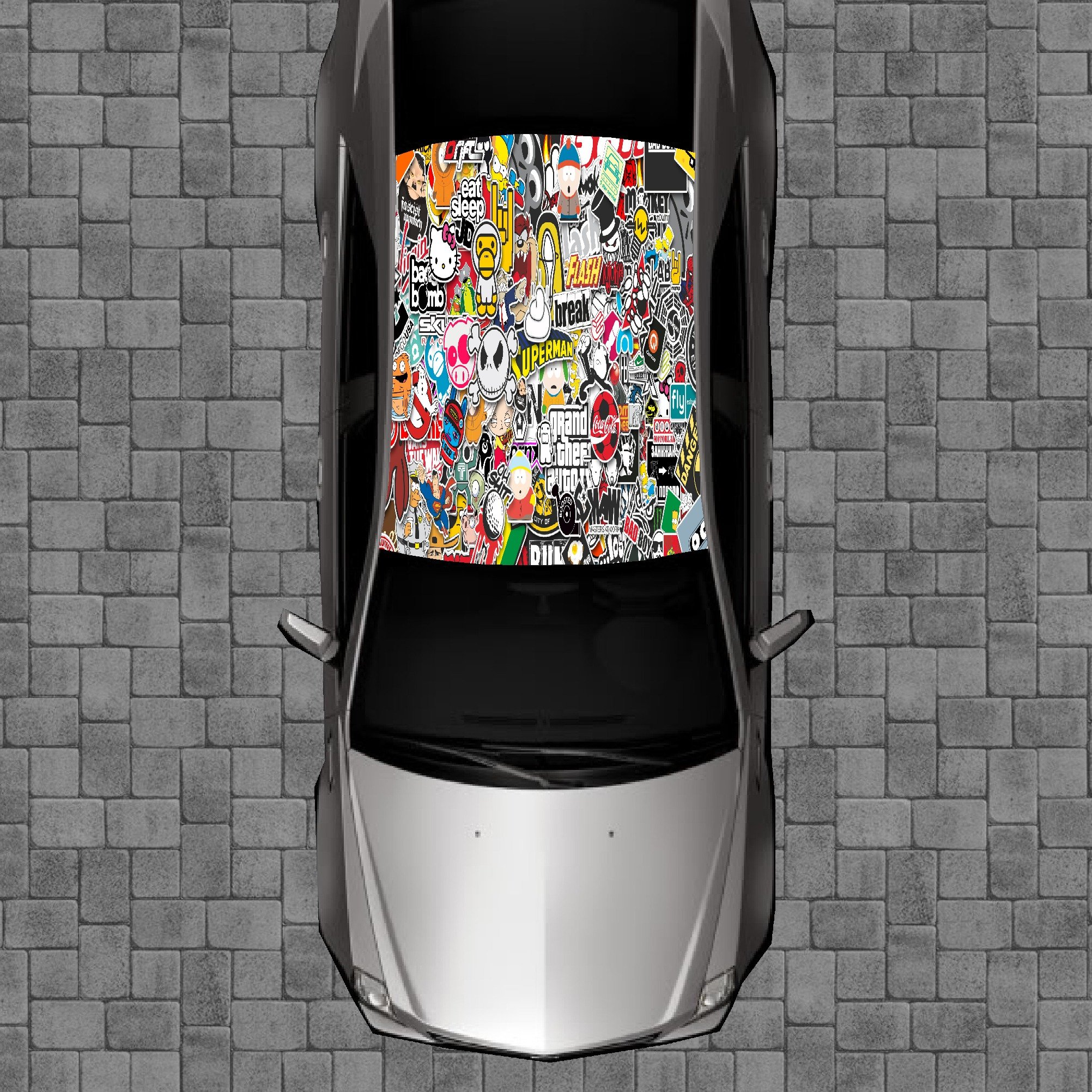 Amazon.com: Sign Factory R108 Sticker Bomb Roof Wrap - Decal Decals ...