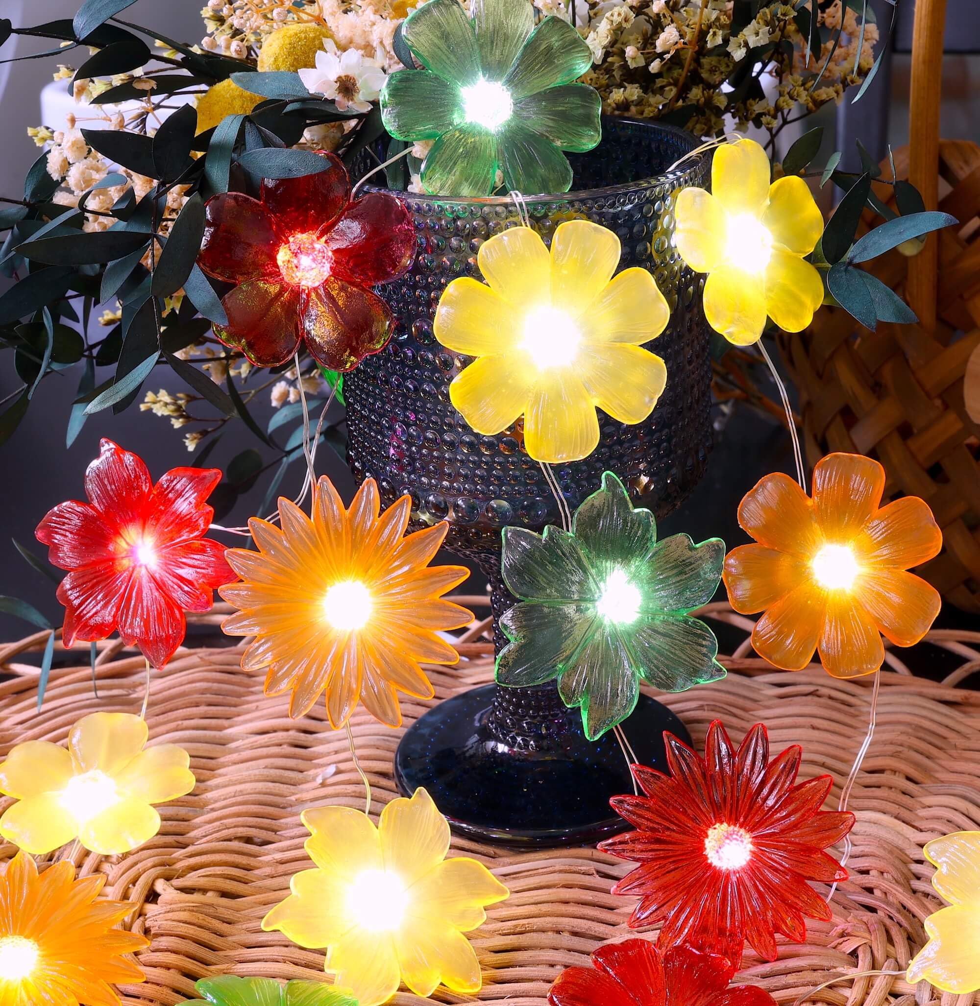 Amants01 20 LED Lily Shape Flower String Lights, 8.2Ft Lily Fairy Led ...
