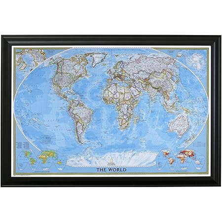 Amazon.com: Push Pin Travel Maps Personalized Classic World with Brown ...