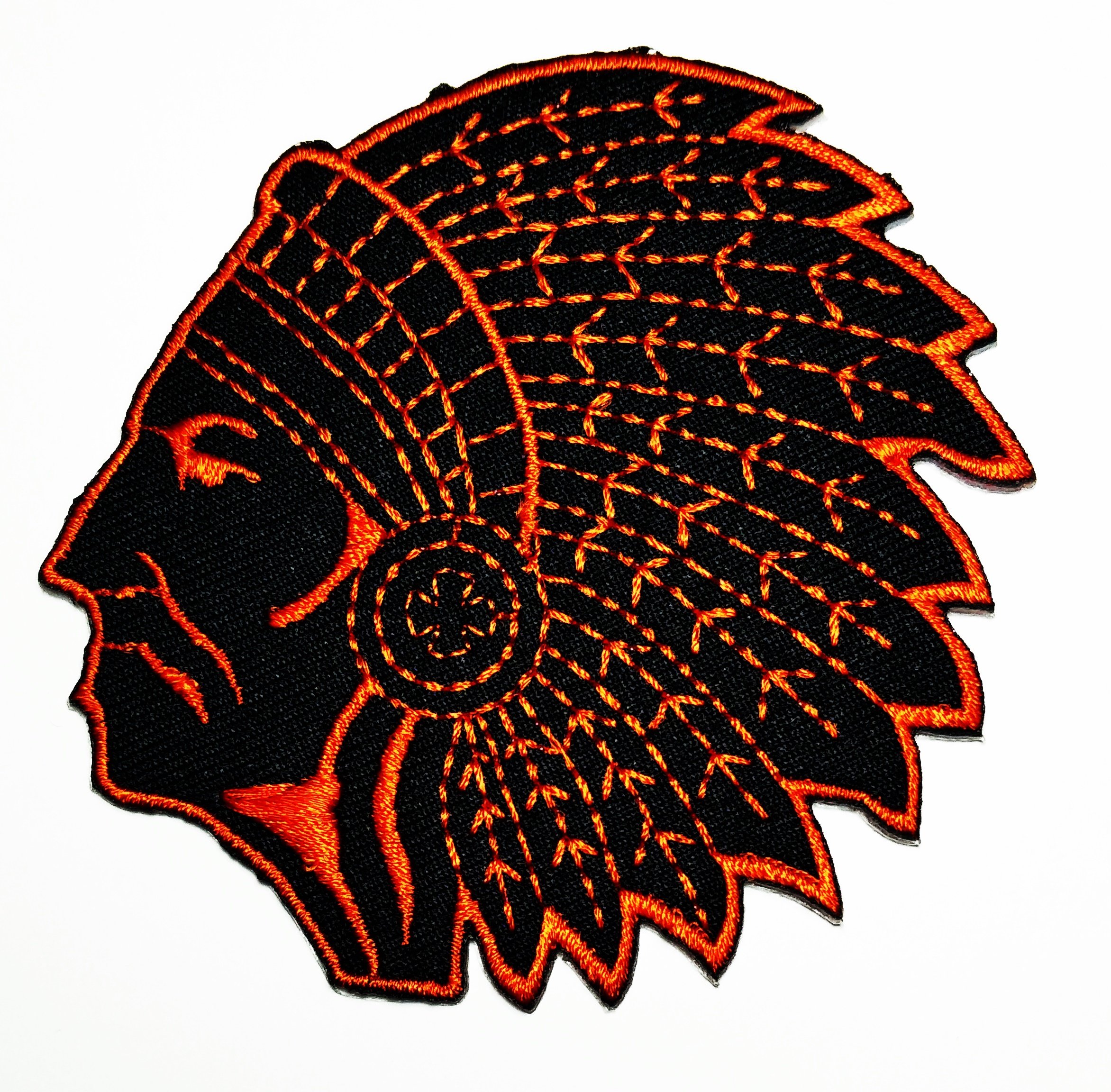 Amazon.com: HHO Red Indian Tribal Chief (Black Orange) Patch ...