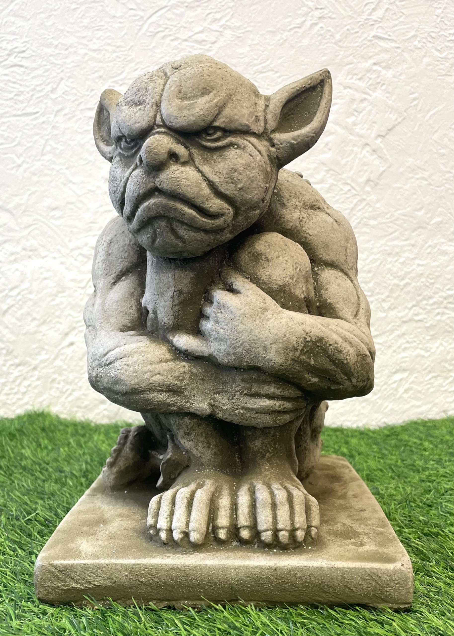 My Square Mile Grumpy Gargoyle | Garden Stone Statue | Ornament Sculpture Goblin Devil 5kg 26cm ...