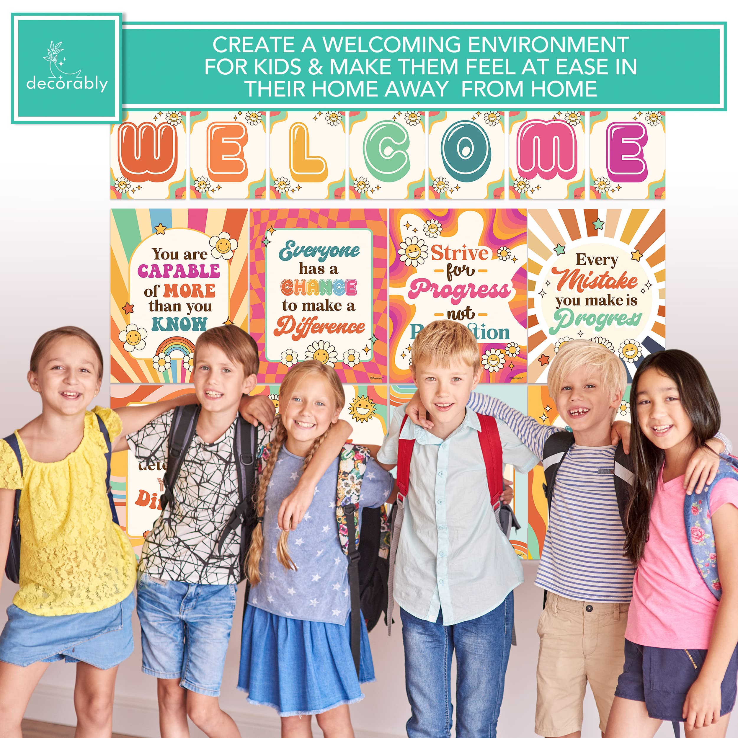 Snapklik.com : Decorably Welcome Posters For Classroom - 15 Retro ...