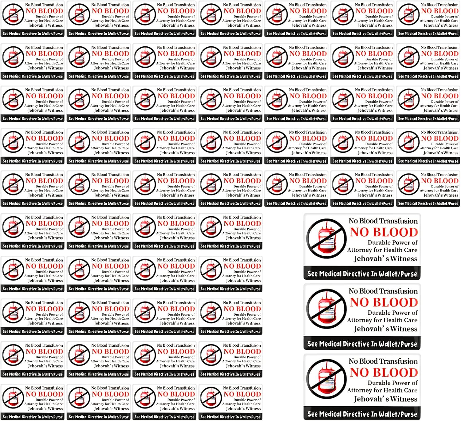 Amazon.com: 50 Jehovah's Witness No Blood Stickers - JW Meeting ...