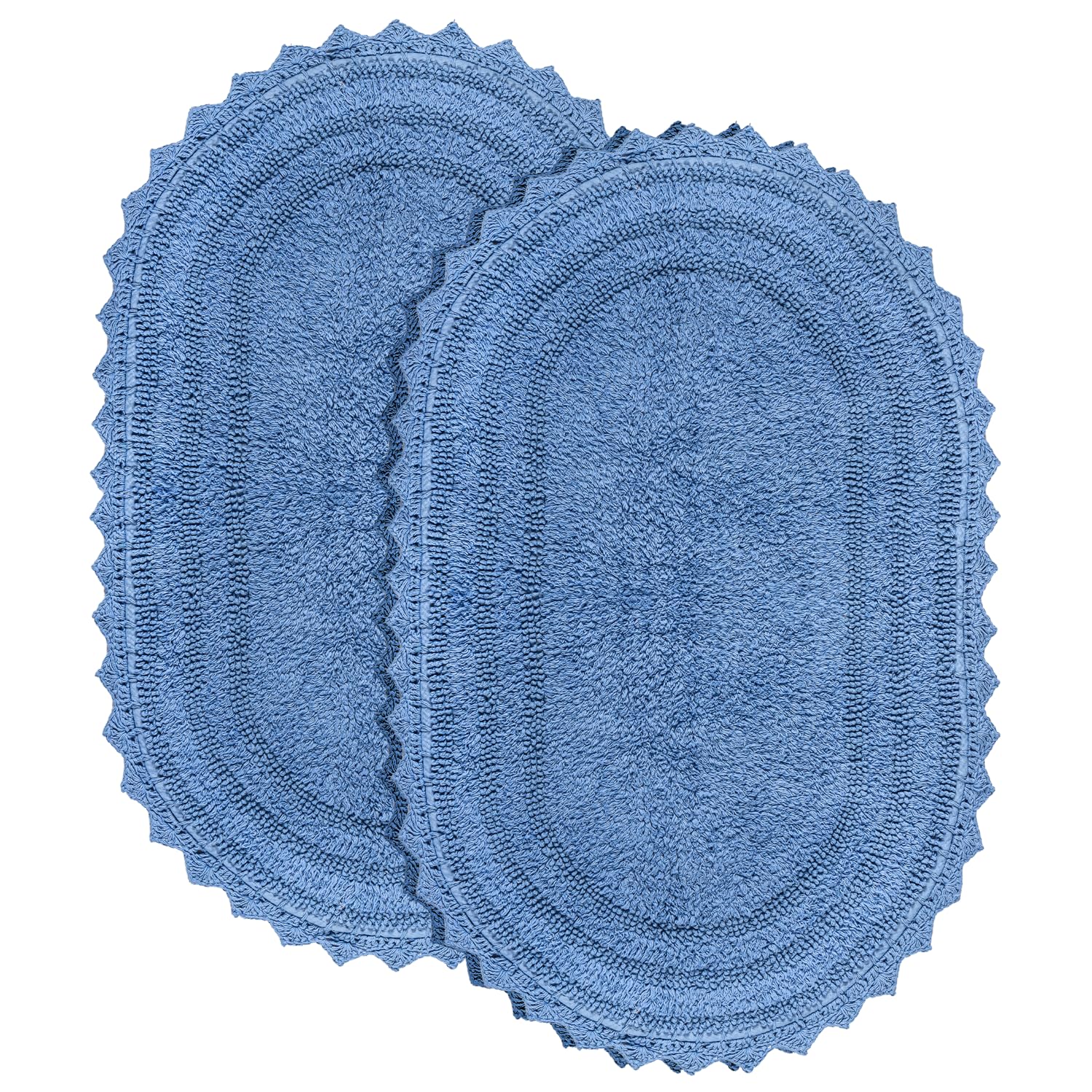Amazon.com: RAJRANG Parisian Blue Bathroom Rug Oval 24x17 Inches Pack ...