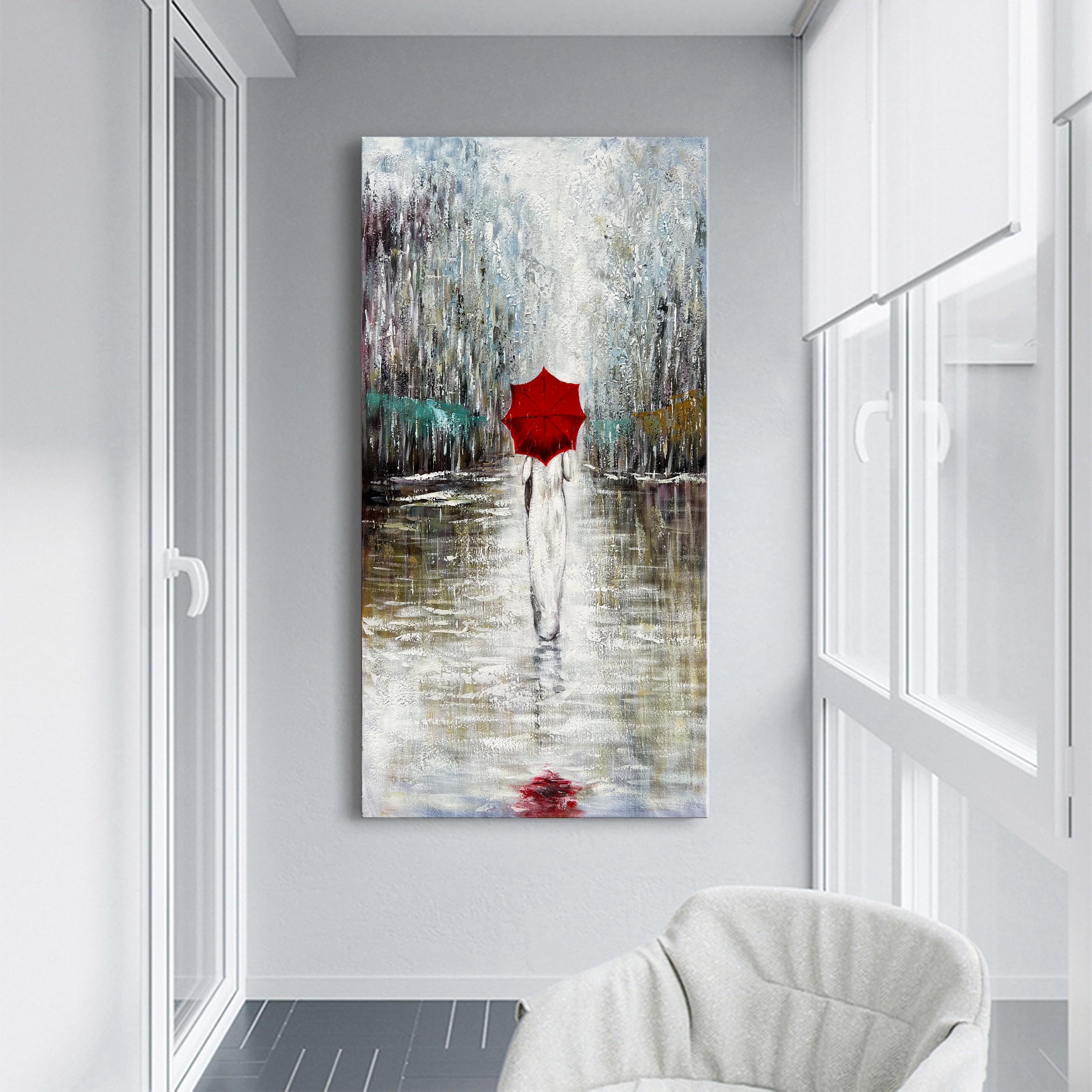 Art Hand-painted Landscape Oil Painting Contemporary Abstract Vertical ...