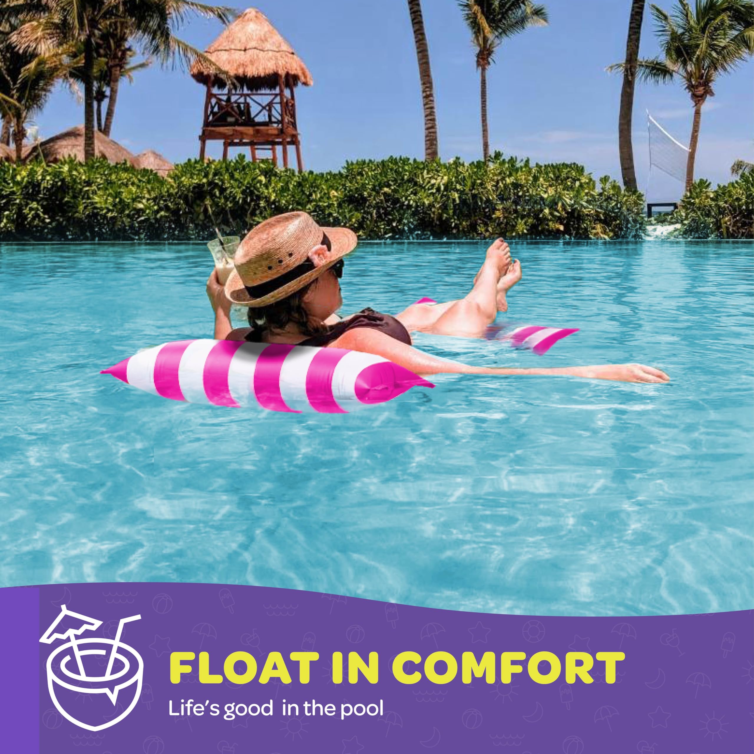 Snapklik.com : Pool Floats For Adults 2 Pack Multi-Purpose Hammock Pool Float: Saddle, Lounge ...