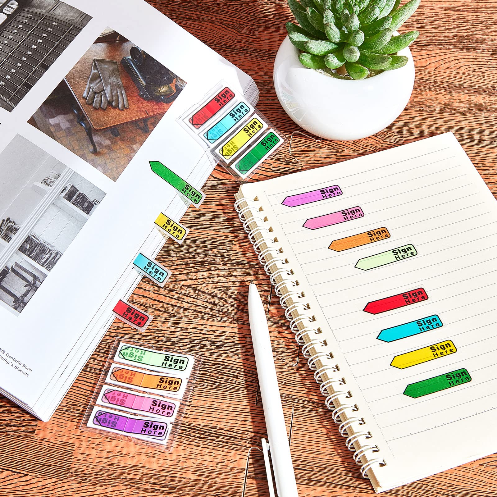 Snapklik.com : Tatuo 600 Pcs Sign Here Tabs Colored Flag Stickers Self ...