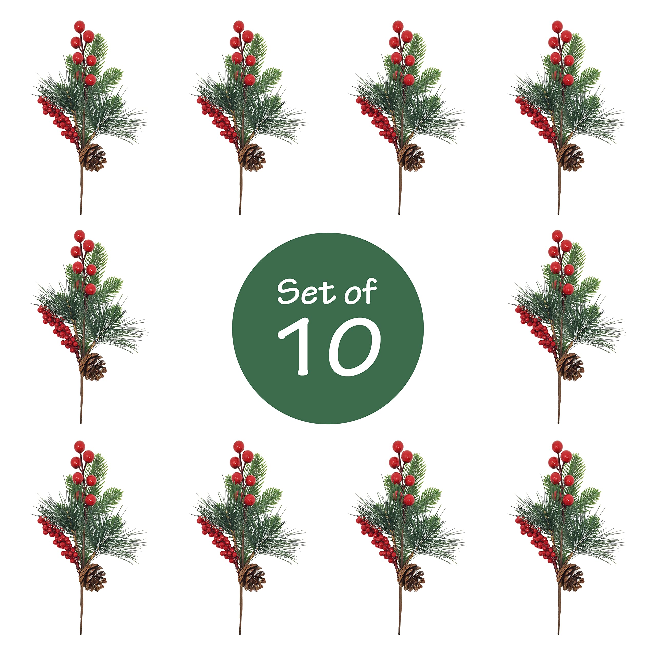 Holiday Stems Greenery BANBERRY DESIGNS Pinecones Pine Red Berries Ring ...