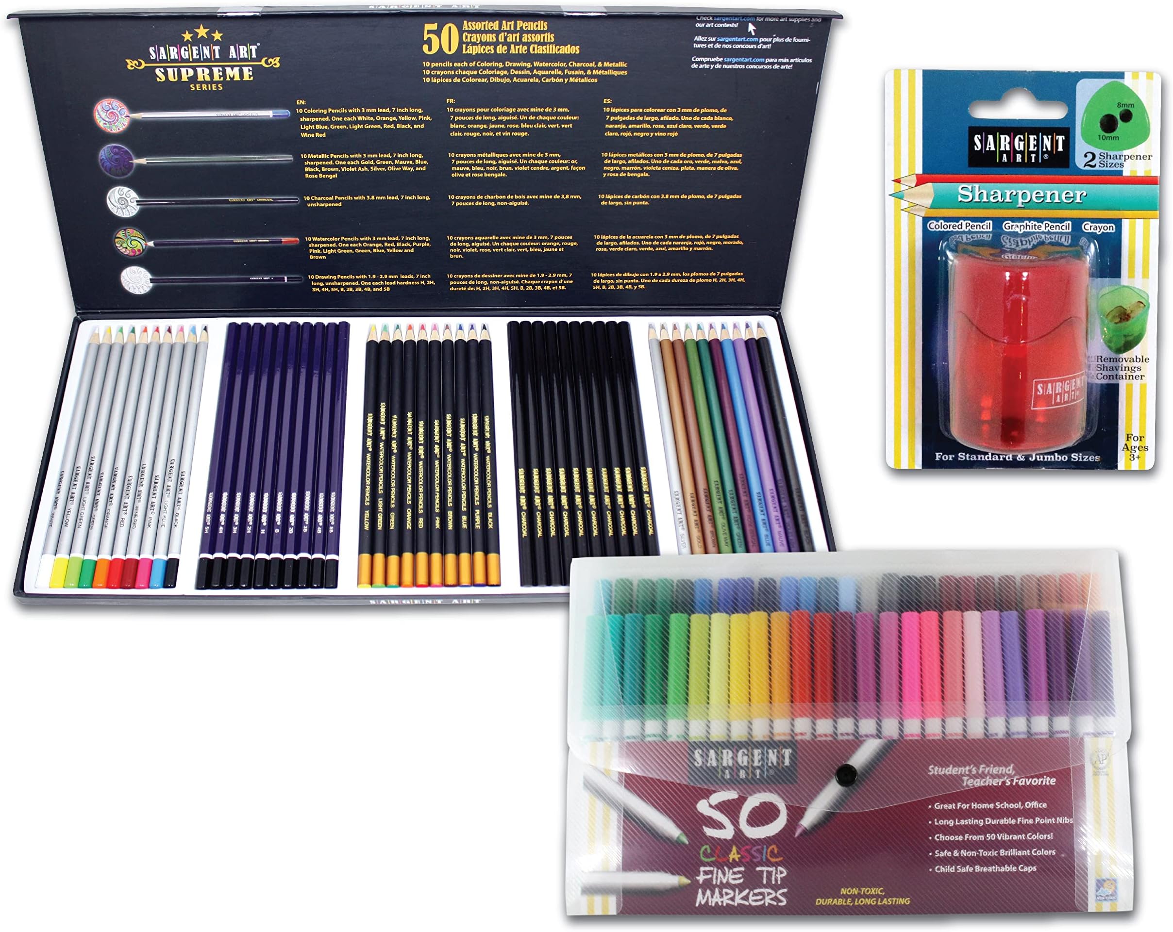 Amazon.com: Sargent Art 22-0083 Draw & Color Art Set with Bonus Pencil ...