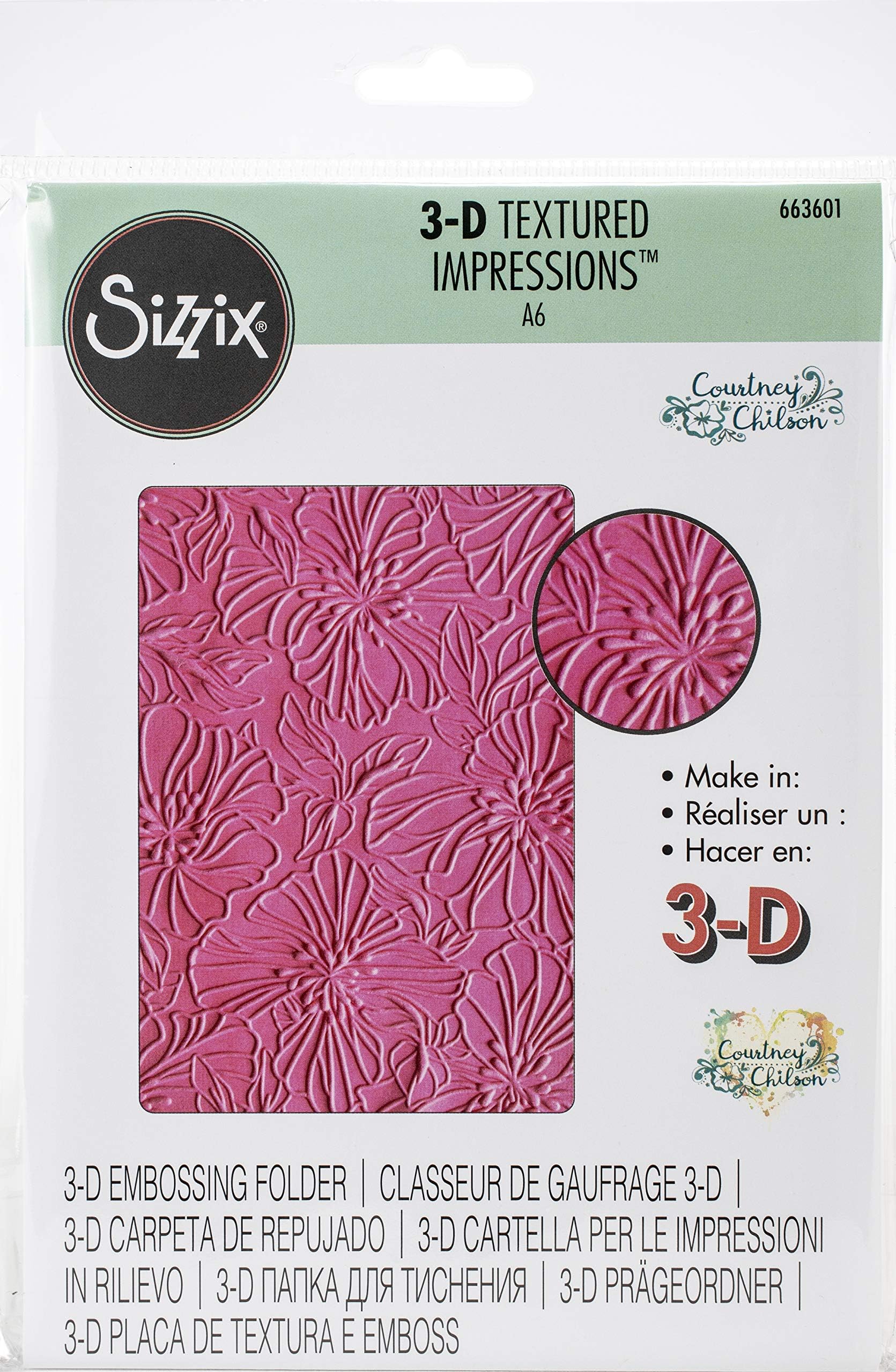 Amazon.com: Sizzix 3-D Textured Impressions Embossing Folder, Multi Color