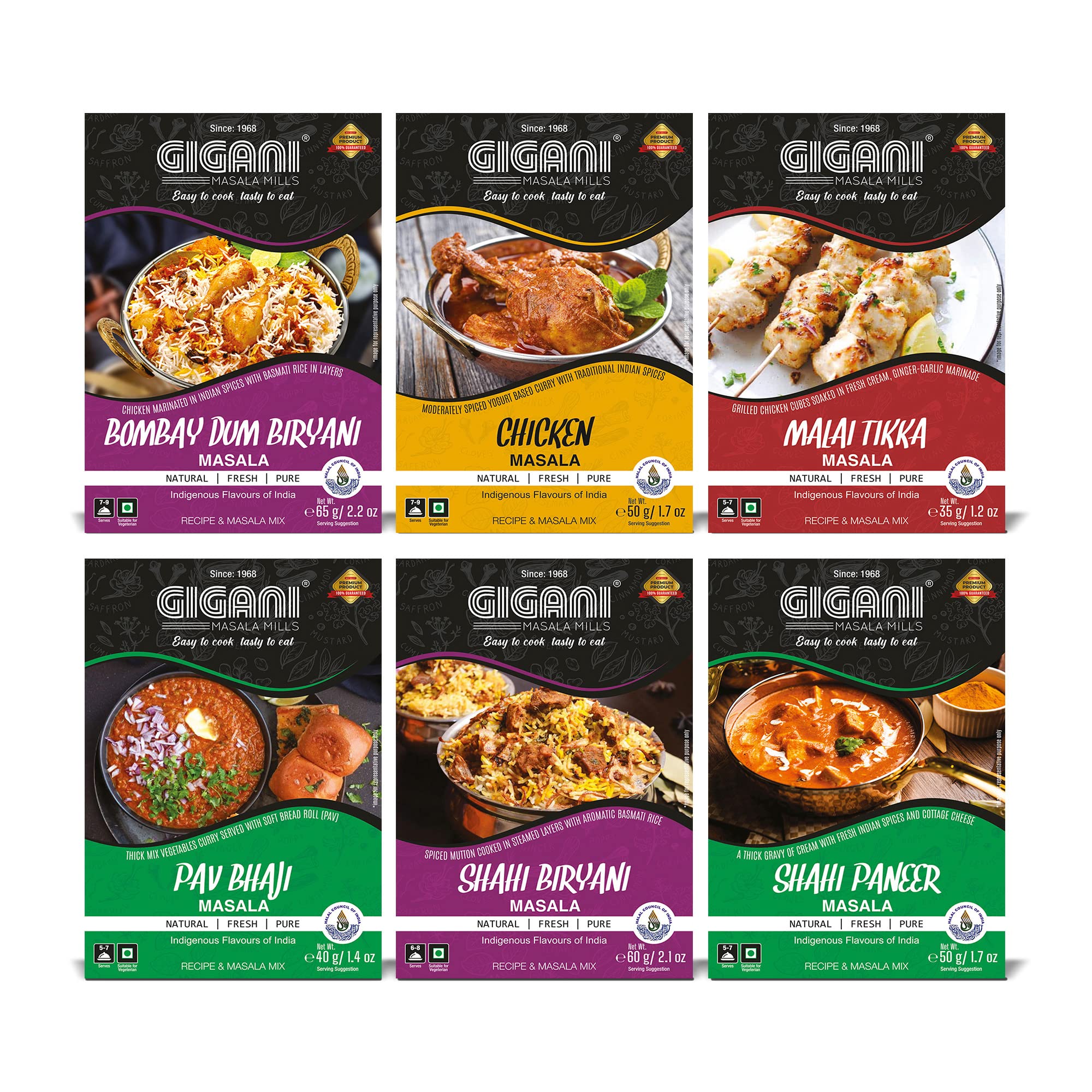 Buy GIGANI Shahi PANEER, Shahi BIRYANI, PAV BHAJI, MALAI Tikka, Chicken ...