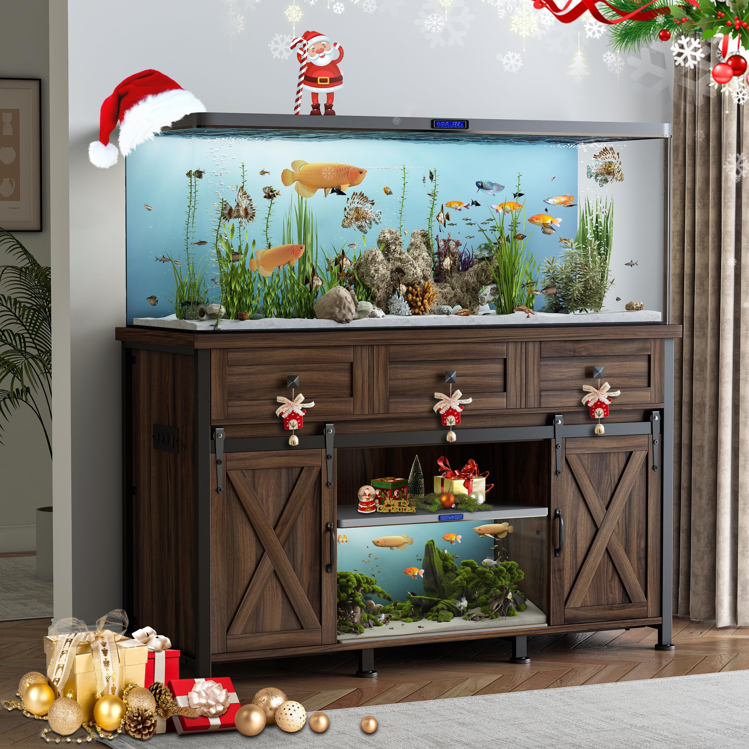 Amazon.com : 55-90 Gallon Fish Tank Stand with Power Outlets, Heavy ...