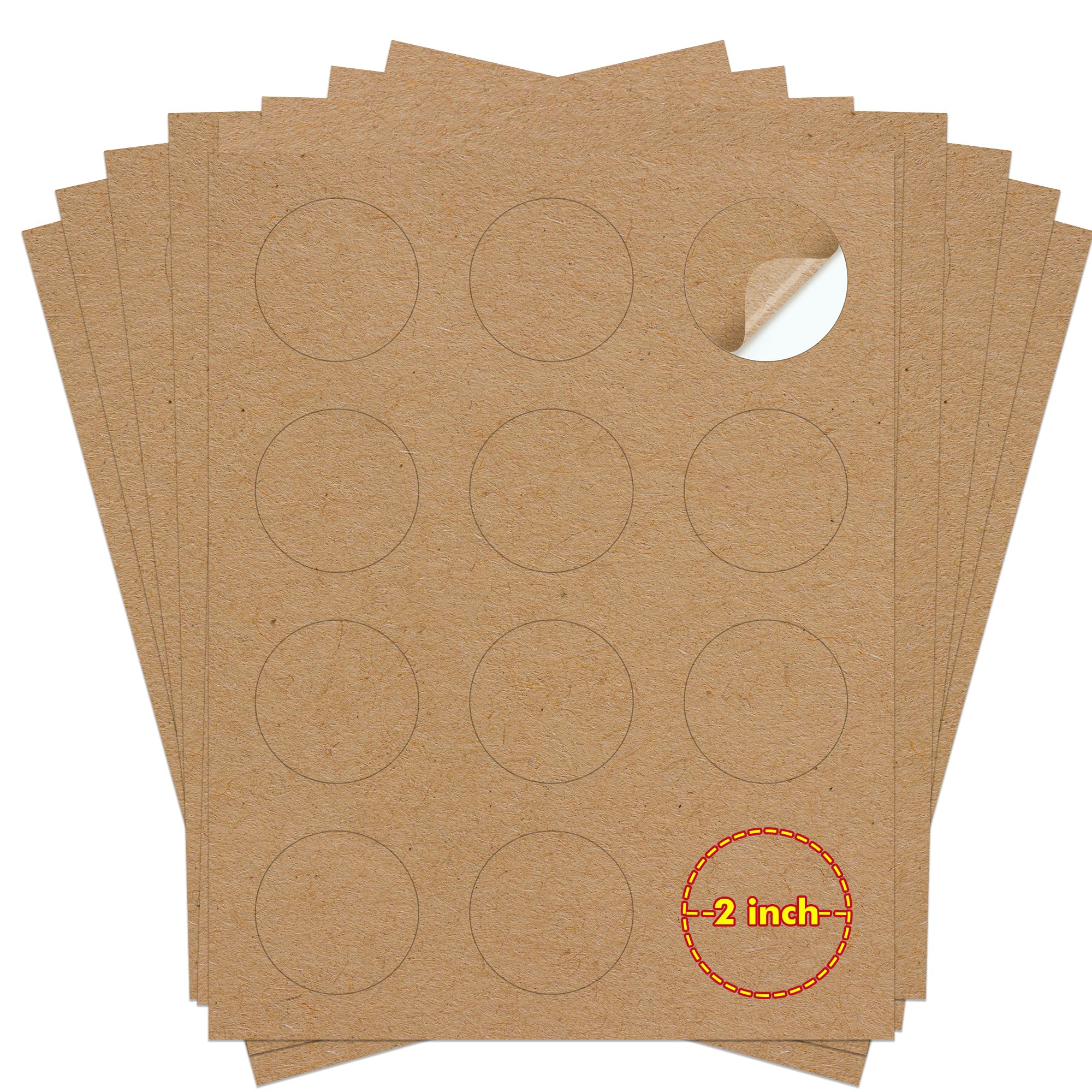 Snapklik.com : Koala Kraft Brown Round Labels 2 Inch, Printable Circle ...