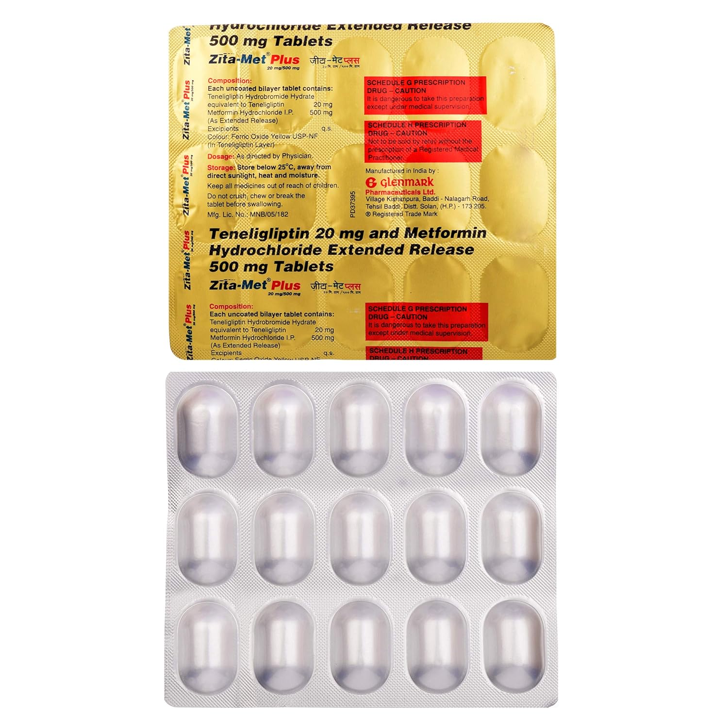 Zita Met Plus 20 mg/500 mg - Strip of 15 Tablets : Amazon.in: Health ...