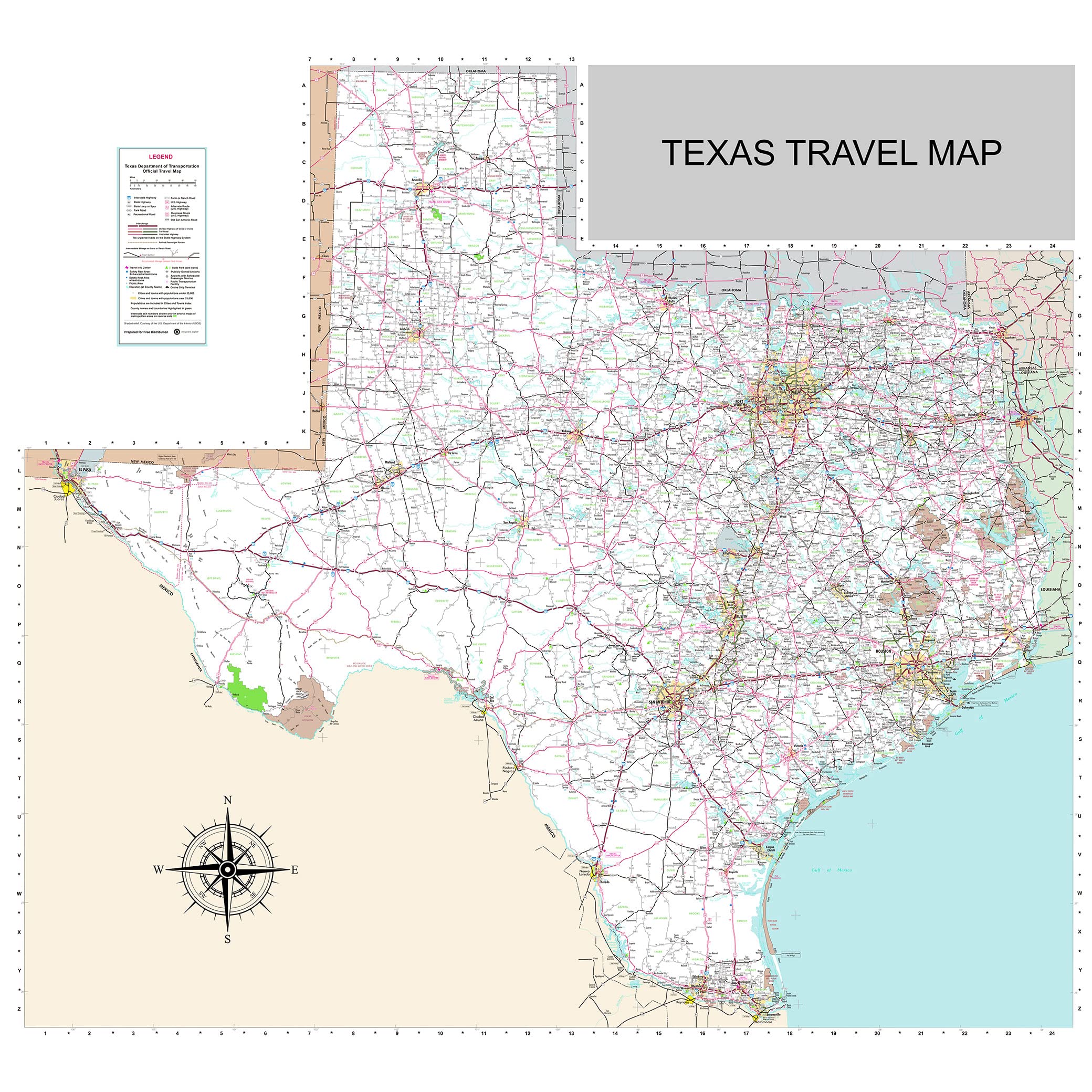Amazon.com: Wall Art Impact 24x24in Official Texas Travel Map ...