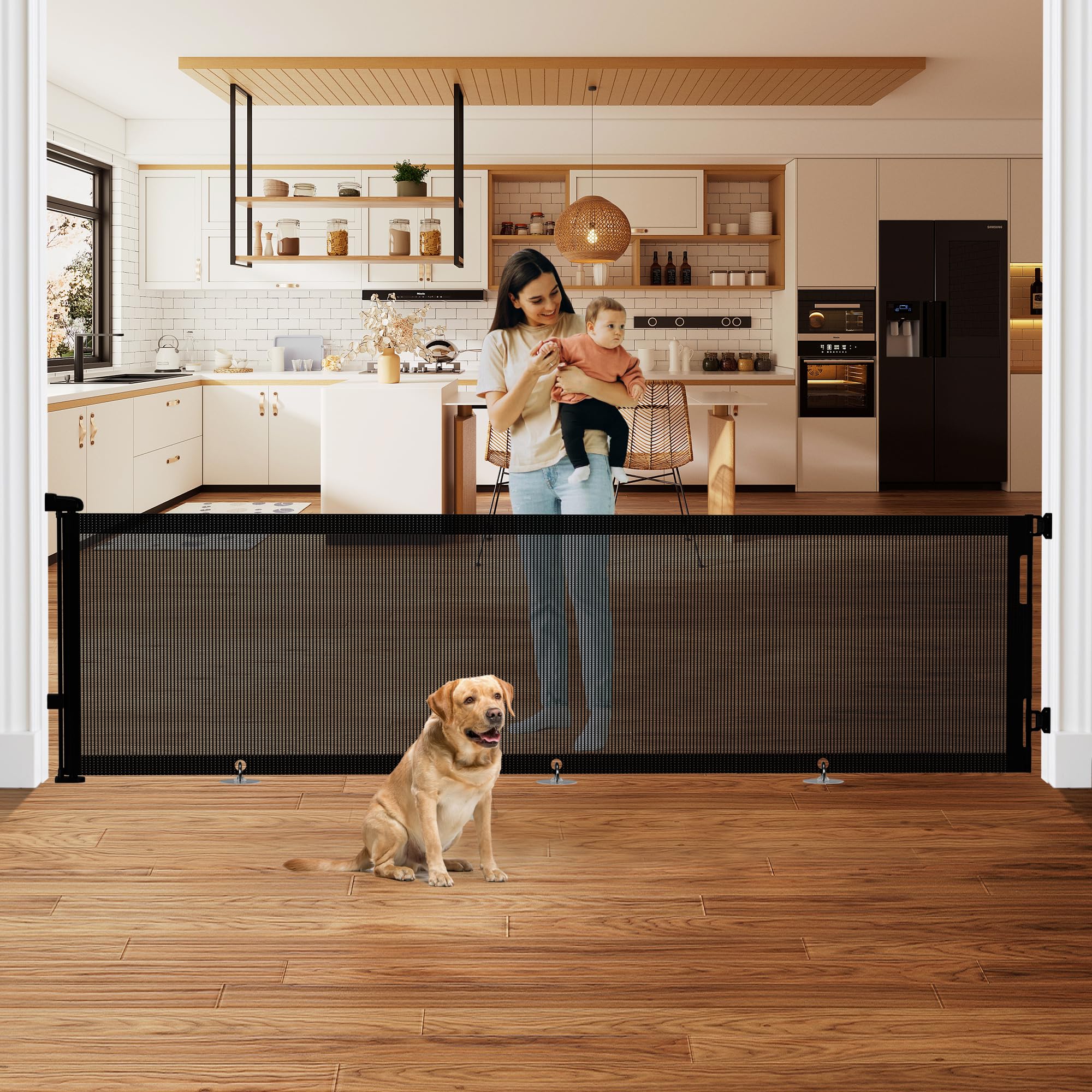 Snapklik.com : 100 Inch Retractable Baby Gates, Extra Wide Baby Gates ...