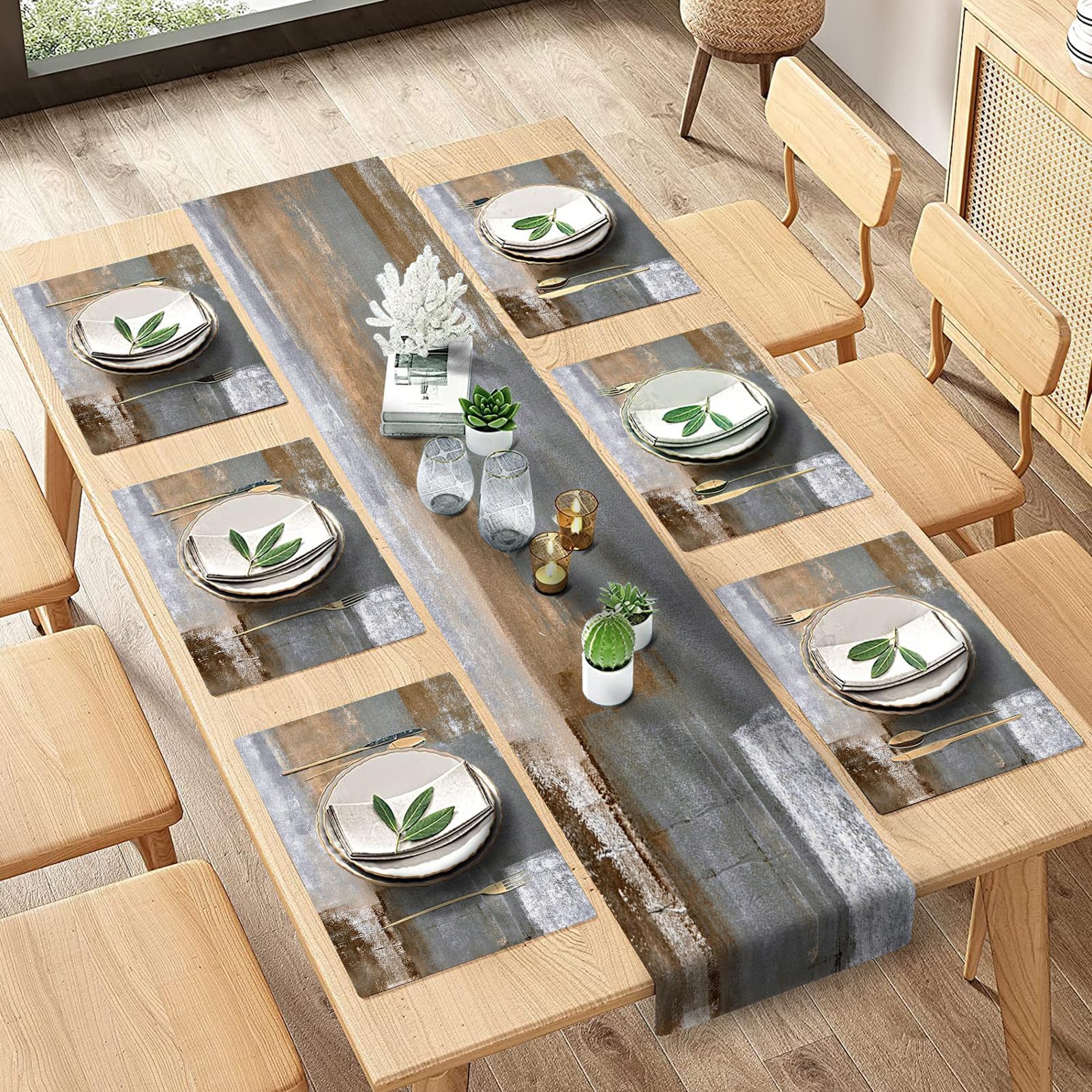 Amazon.com: Artwork Store 70 Inch Table Runner and Placemats Set of 6 ...