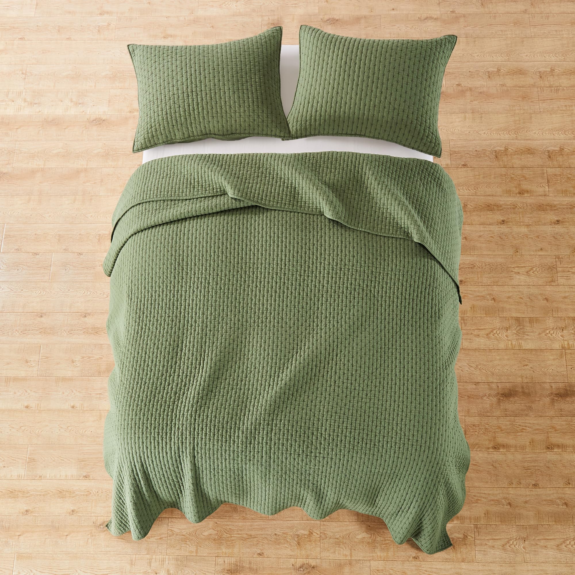 Snapklik.com : Levtex Home - Cross Stitch Forest Green Bedspread Set ...