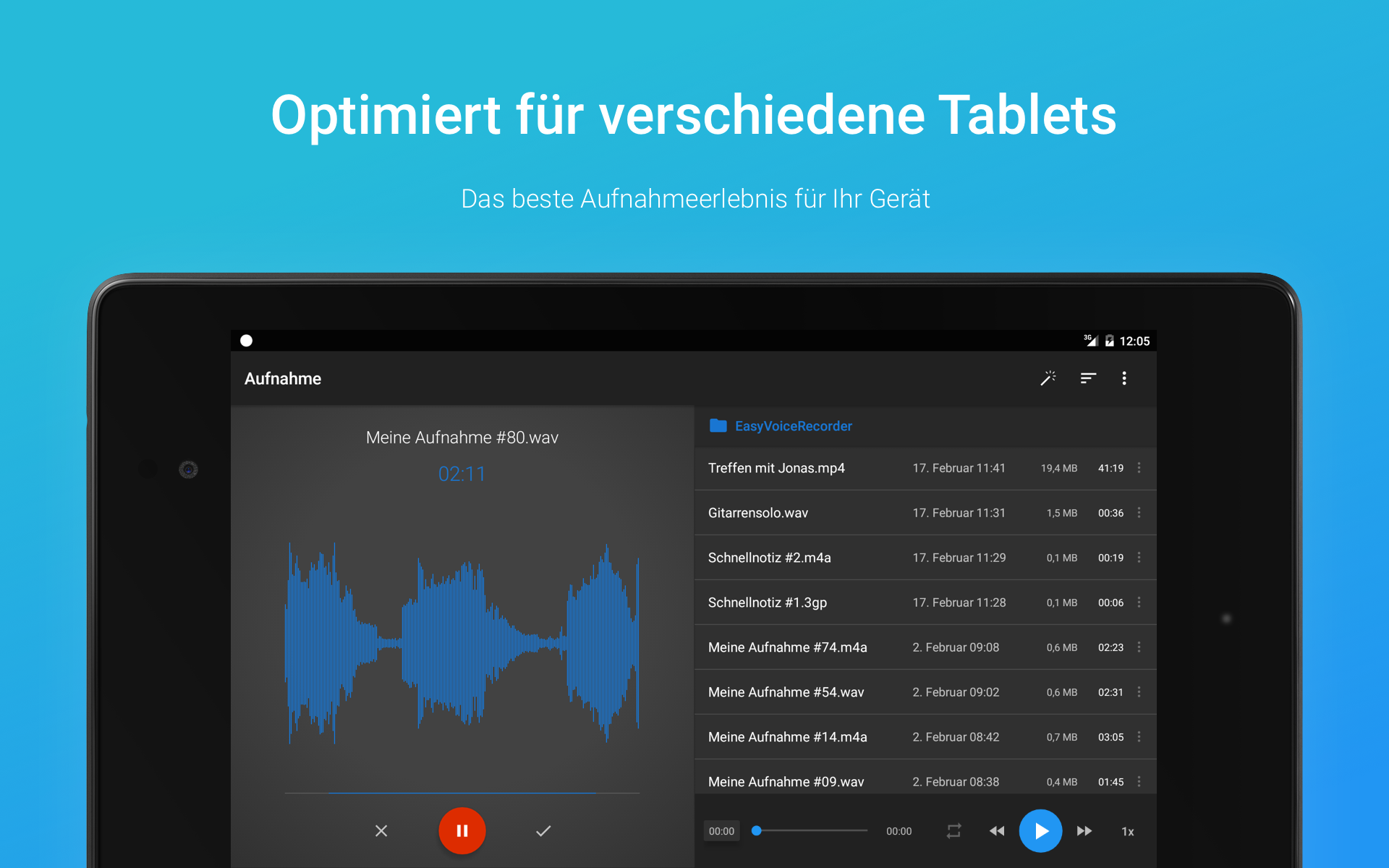 Easy Voice Recorder Pro:Amazon.de:Appstore for Android