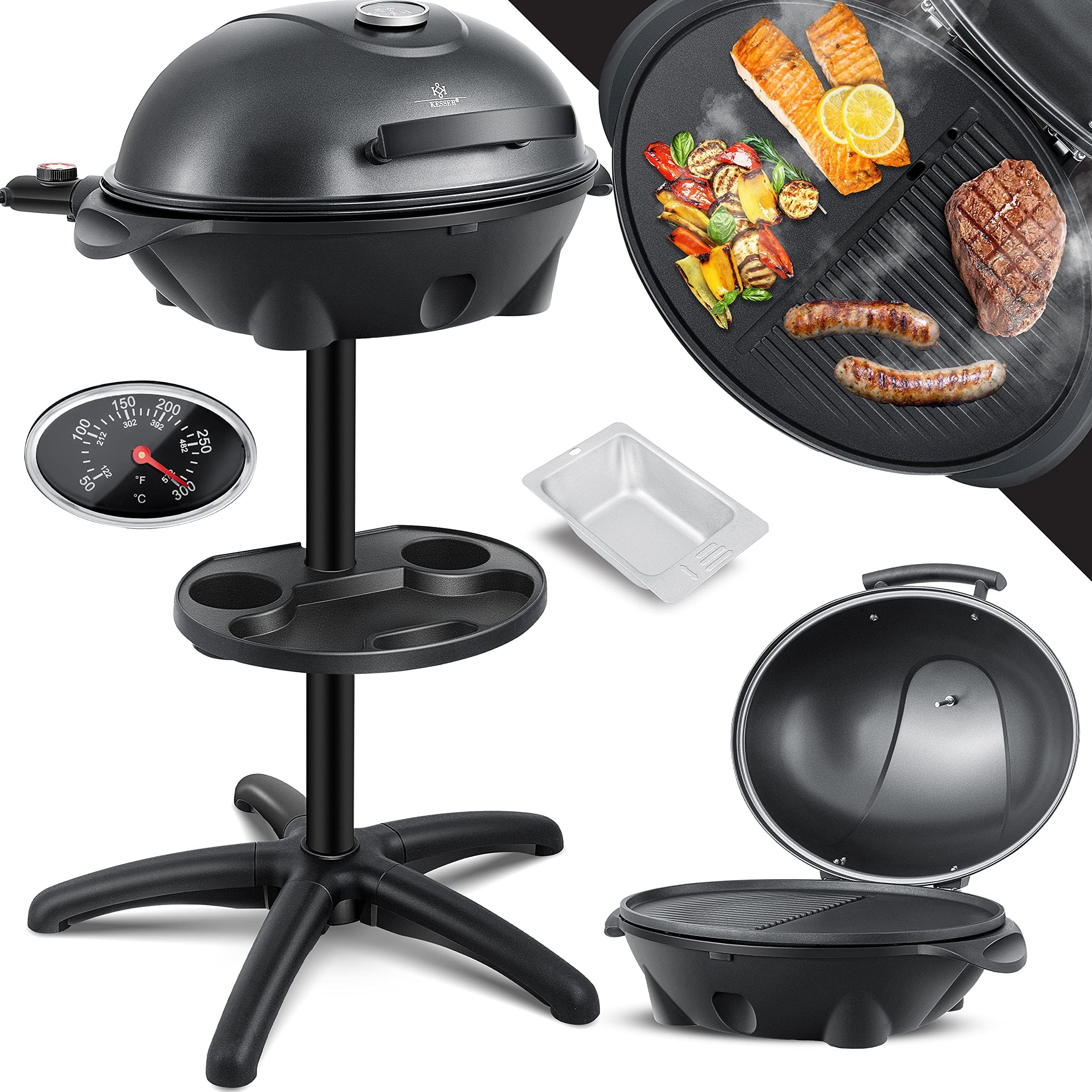 SEVERIN Barbecue-/Standgrill mit Haube, Elektrogrill mit Thermostat ...