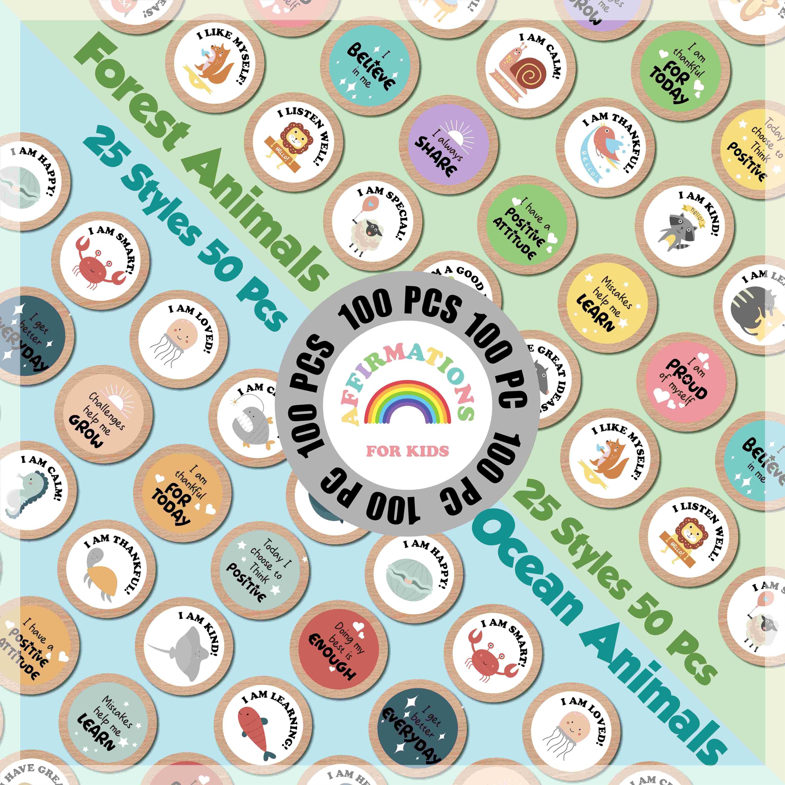 Snapklik.com : 100 Pcs Positive Affirmations Chips Motivational Wooden ...