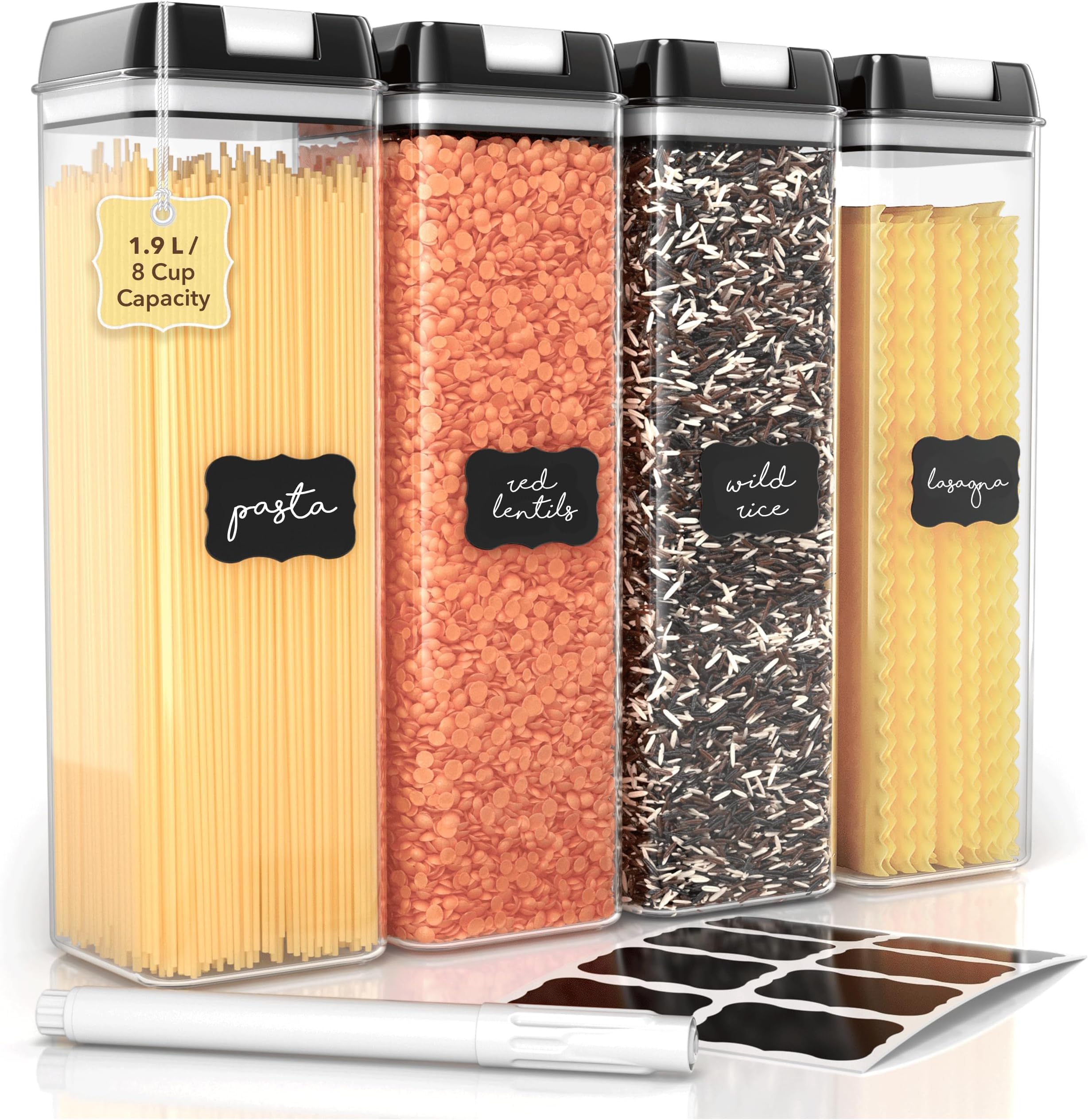 MR.SIGA 6 Piece Airtight Food Storage Container Set, BPA Free Kitchen ...