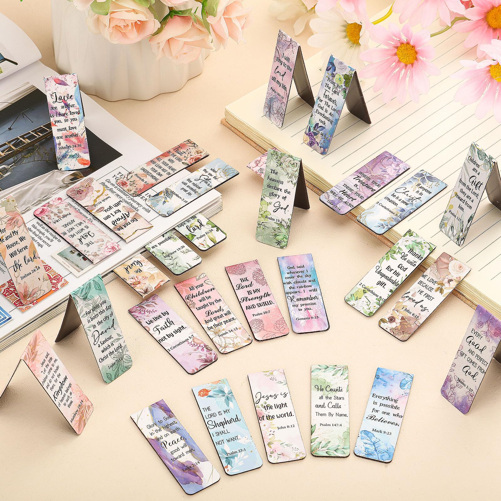 Snapklik.com : 30 Pieces Christian Bookmarks Magnetic Bible Verse ...