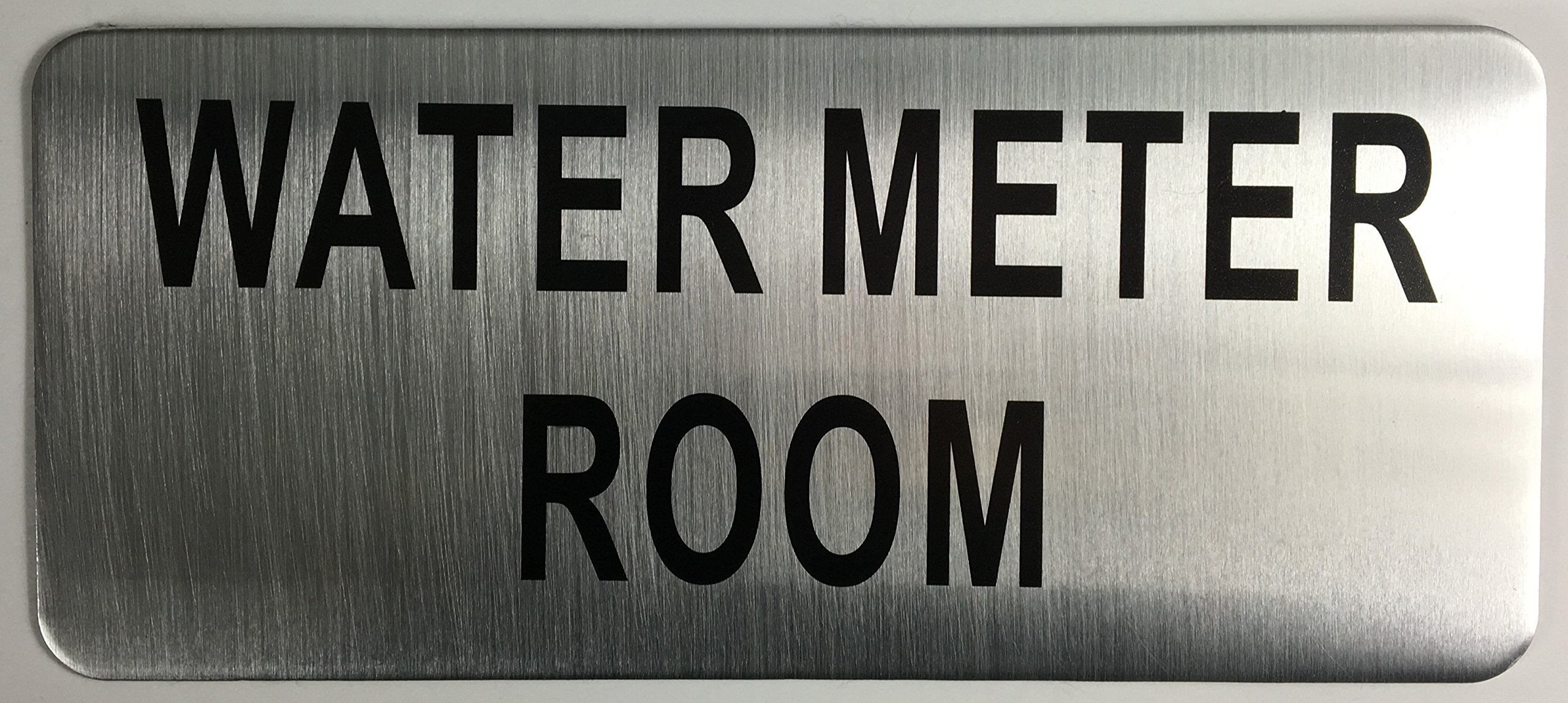 Water Meter Room Sign (Brush Aluminium, 3.5X8)-The Mont Argent line ...