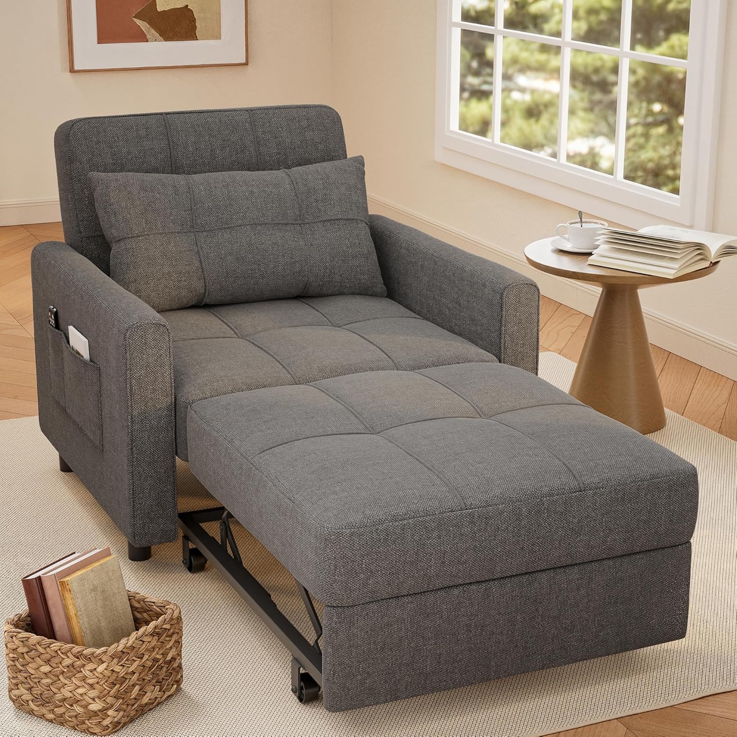 Amazon.com: Gizoon Sofa Bed Chair 3 in 1 Convertible, Pullout Single ...