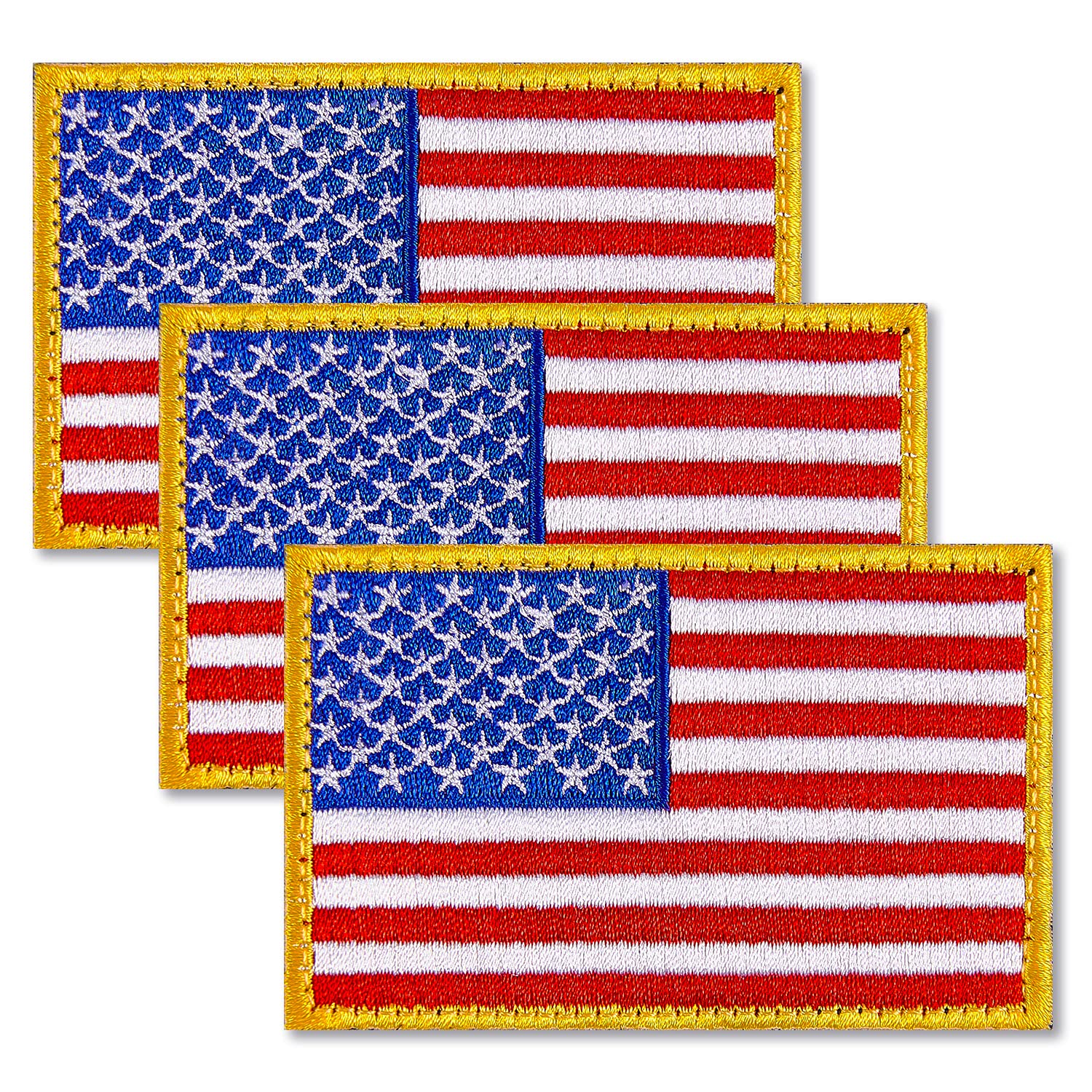 Snapklik.com : 3 Pack American USA Flag Embroidered Patches US Flags ...