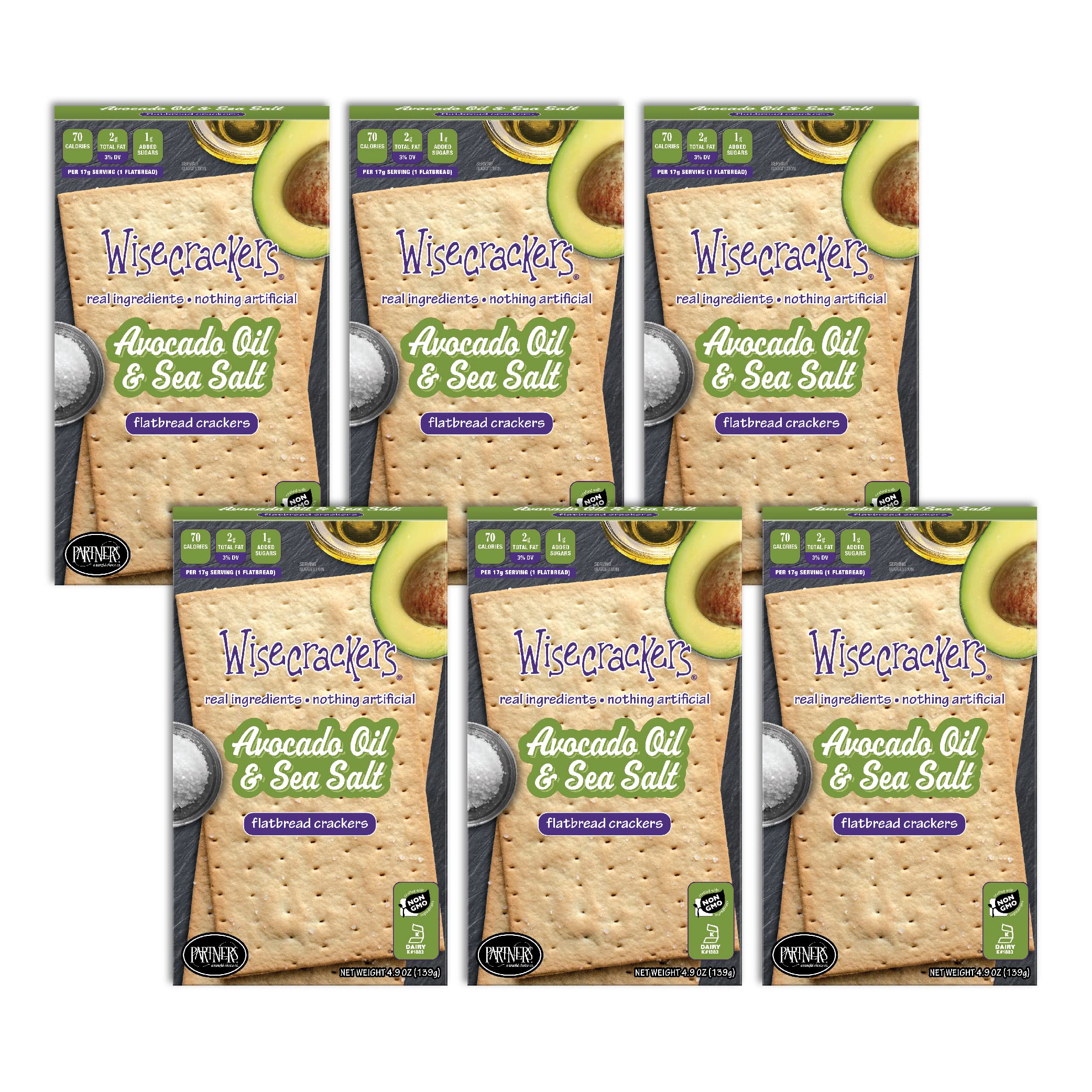 Amazon.com: Wisecrackers Flatbread Crackers, Avocado Oil & Sea Salt, 4. ...