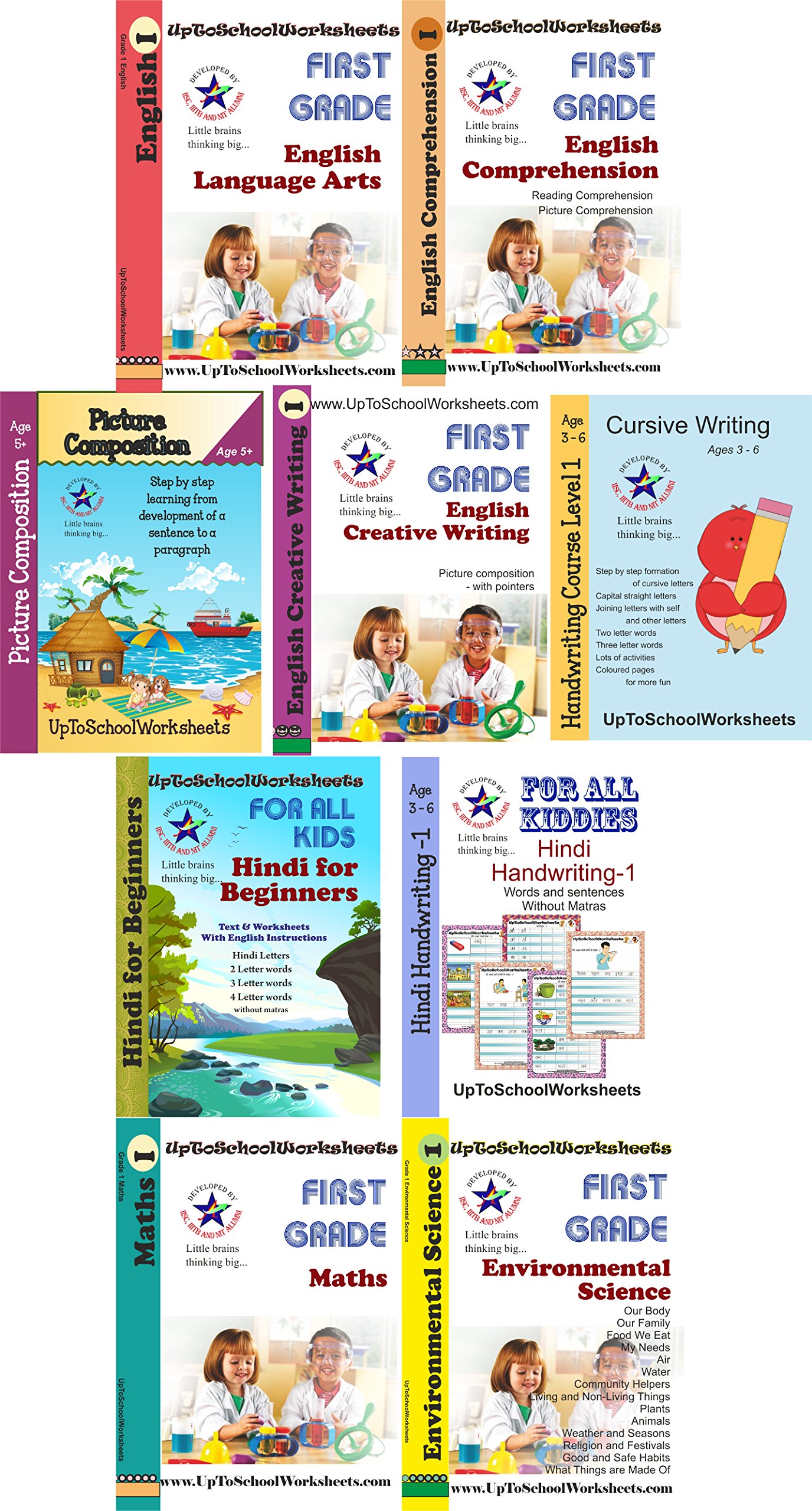 Buy Set Of All Class 1 Worksheets-CBSE/ICSE-With Answer Key- English ...