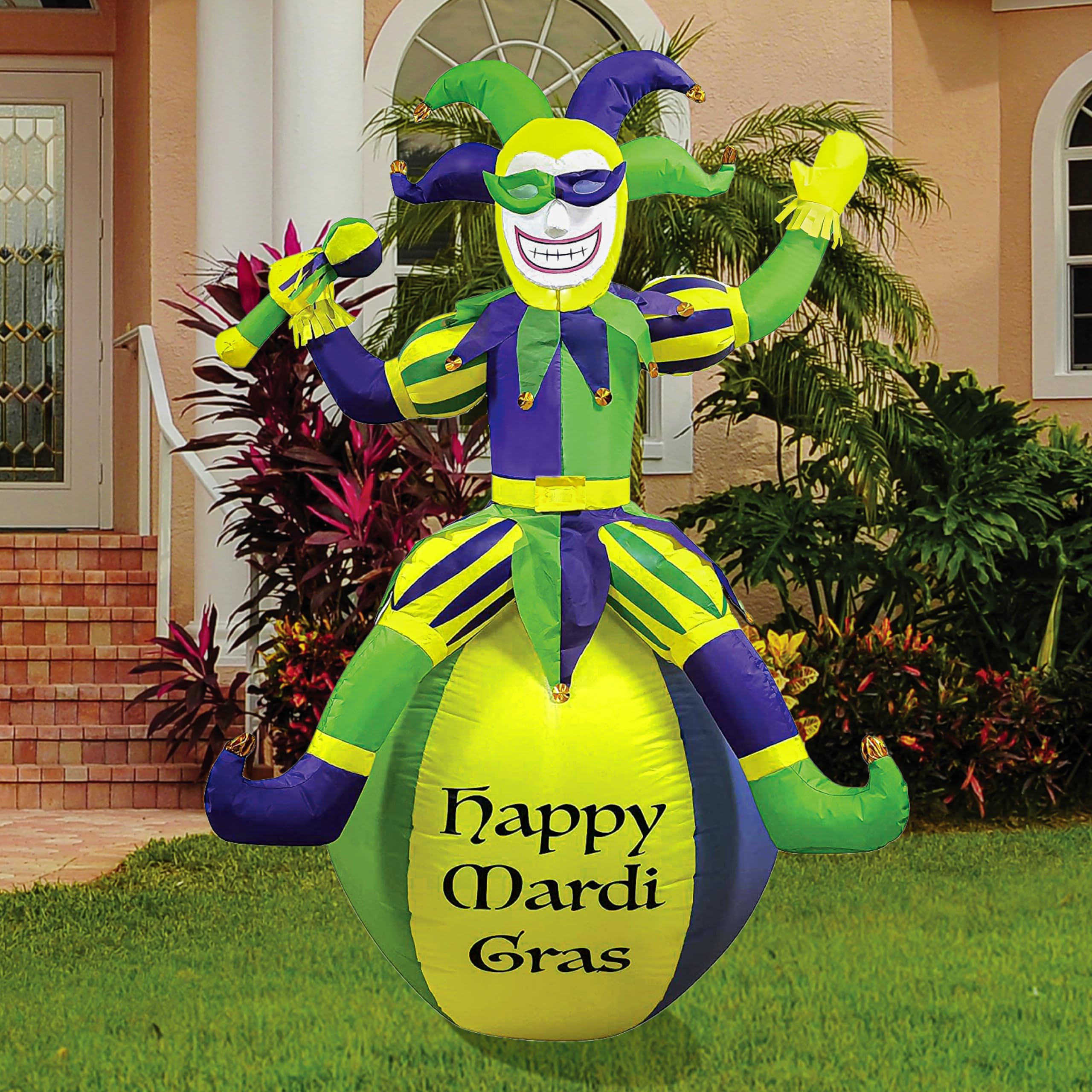 Amazon.com: MICOCAH 8FT Tall Mardi Gras Inflatable Outdoor Decoration ...