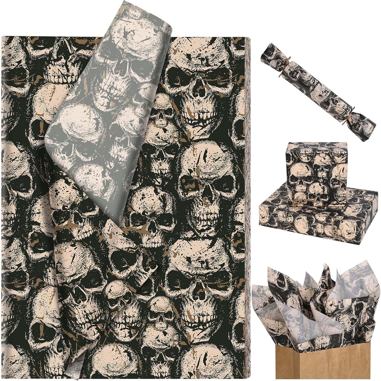 Amazon.com: Bolsome 100 Sheets 20 * 14 Inches Vintage Halloween Tissue ...
