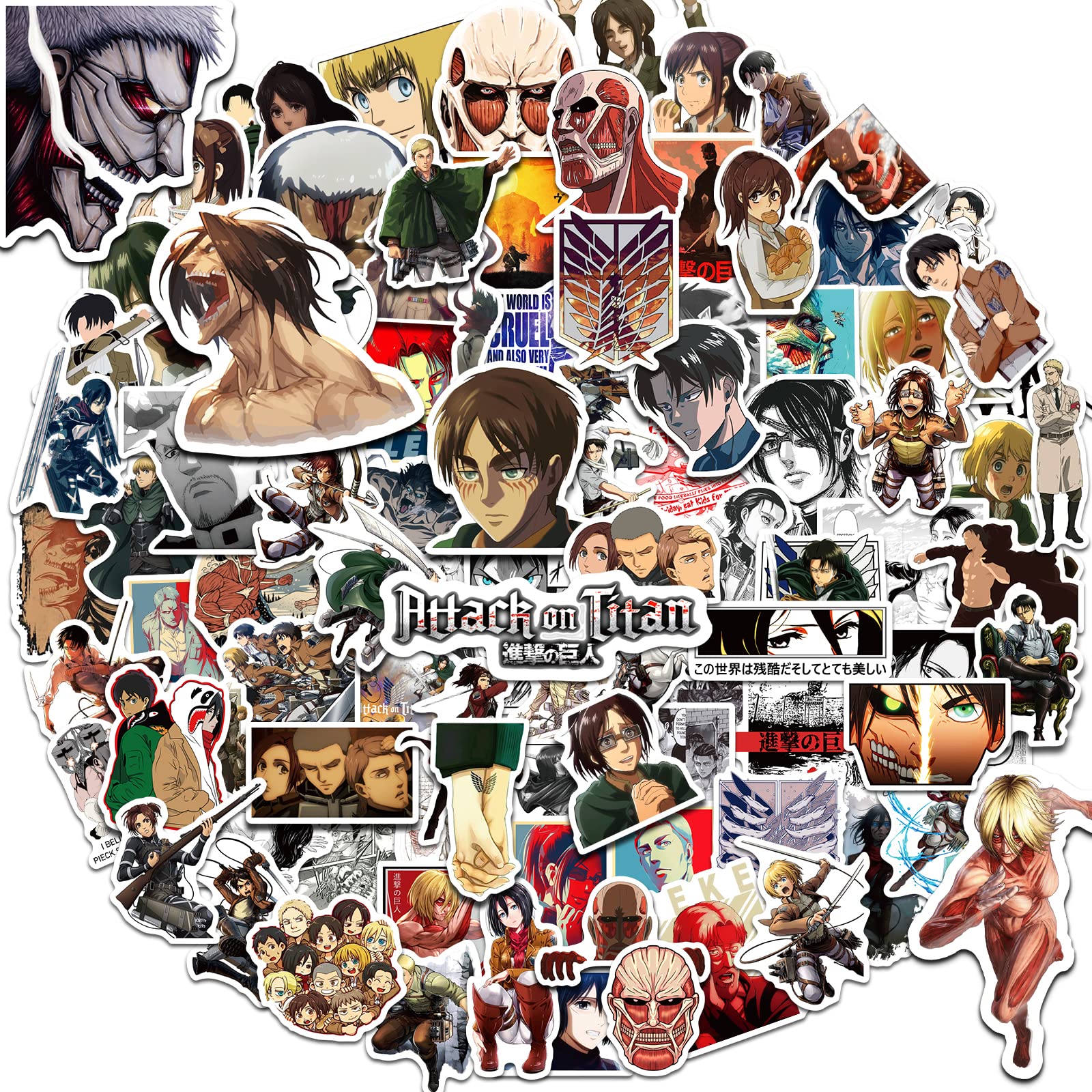 100pcs Attack On Titan Stickers Latest Anime Aot Sticker Pack ...