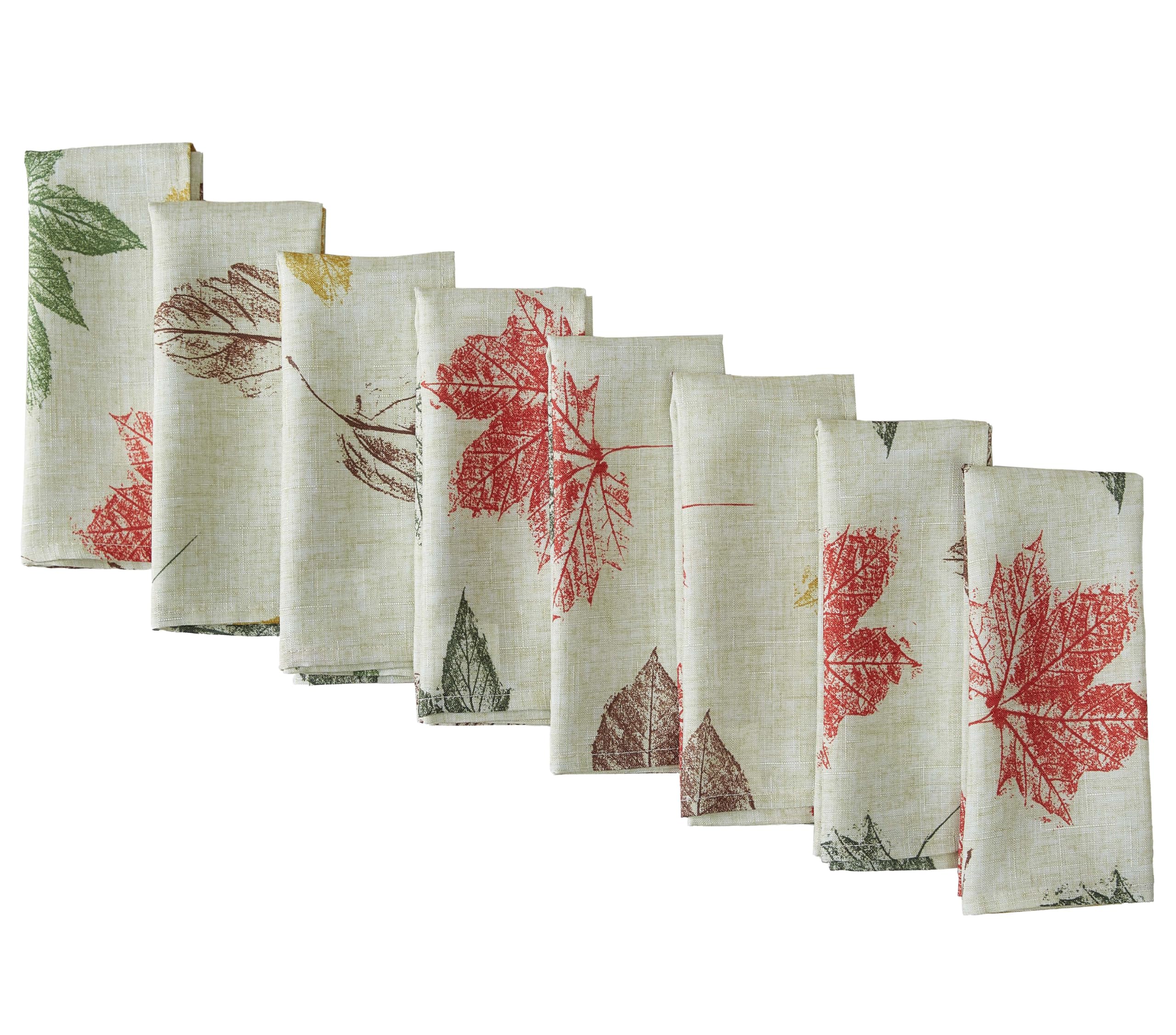 Amazon.com: Newbridge Etched Abstract Leaves Fabric Napkins, Set of 8 ...