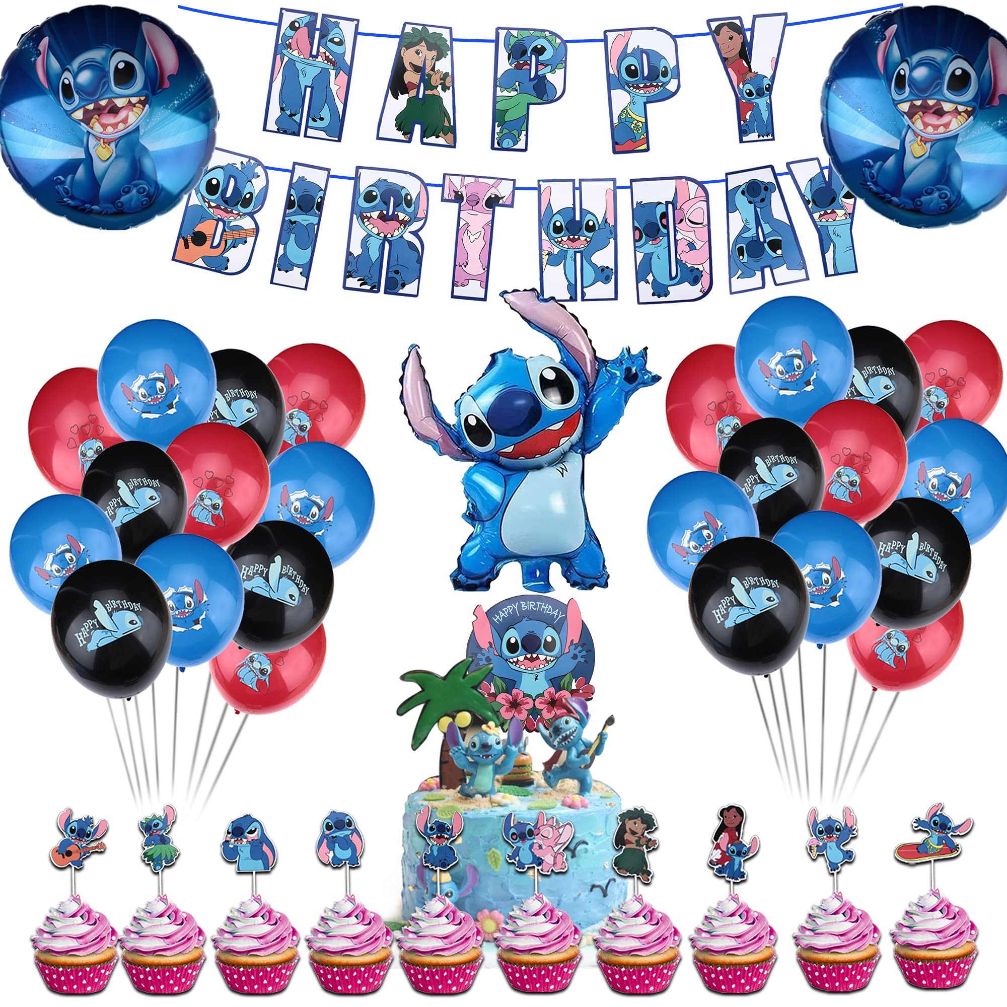 Buy Lilo and Stitch Party Decorations, Birthday Party Supplies Include ...