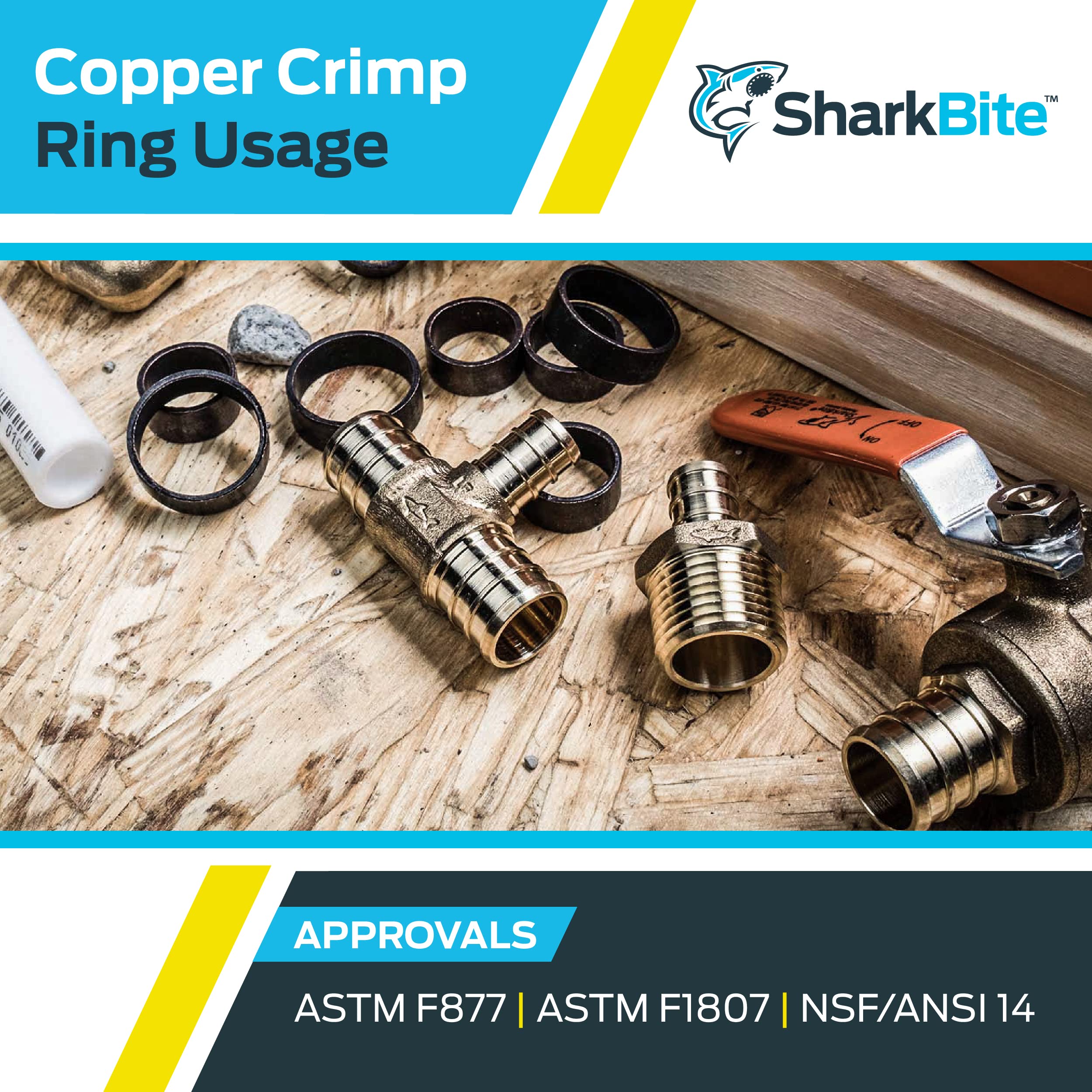 Snapklik.com : SharkBite 3/8 Inch Copper Crimp Rings