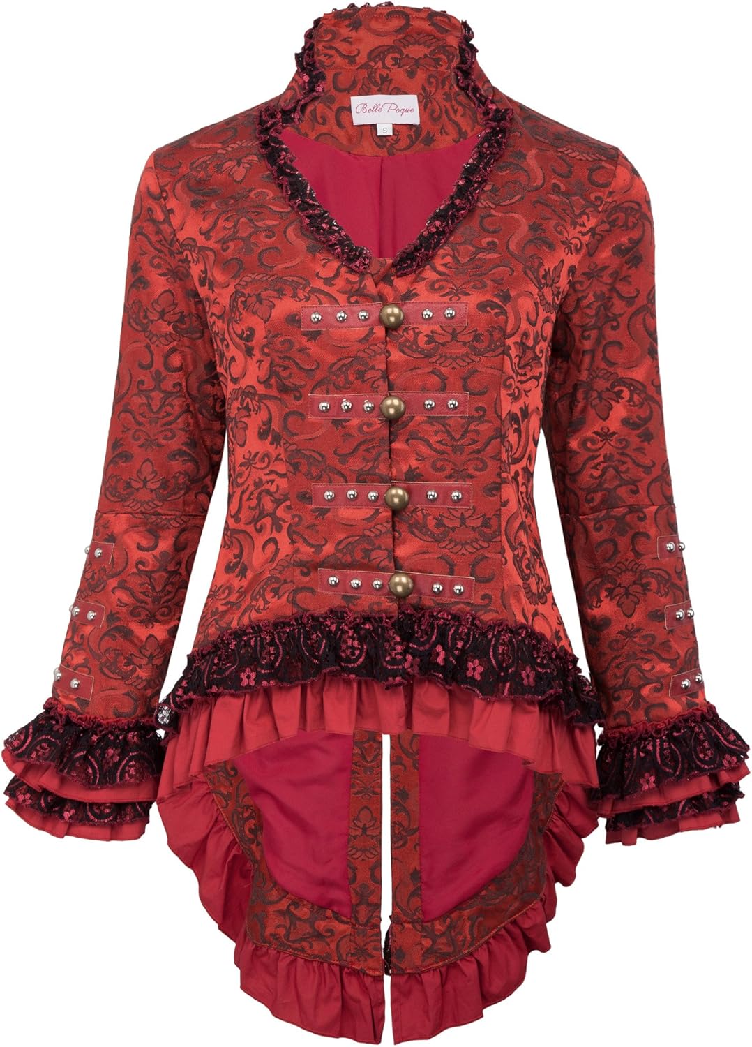 Womens Red Steampunk Jacket Victorian Tailcoat Red 2XL at Amazon Women ...