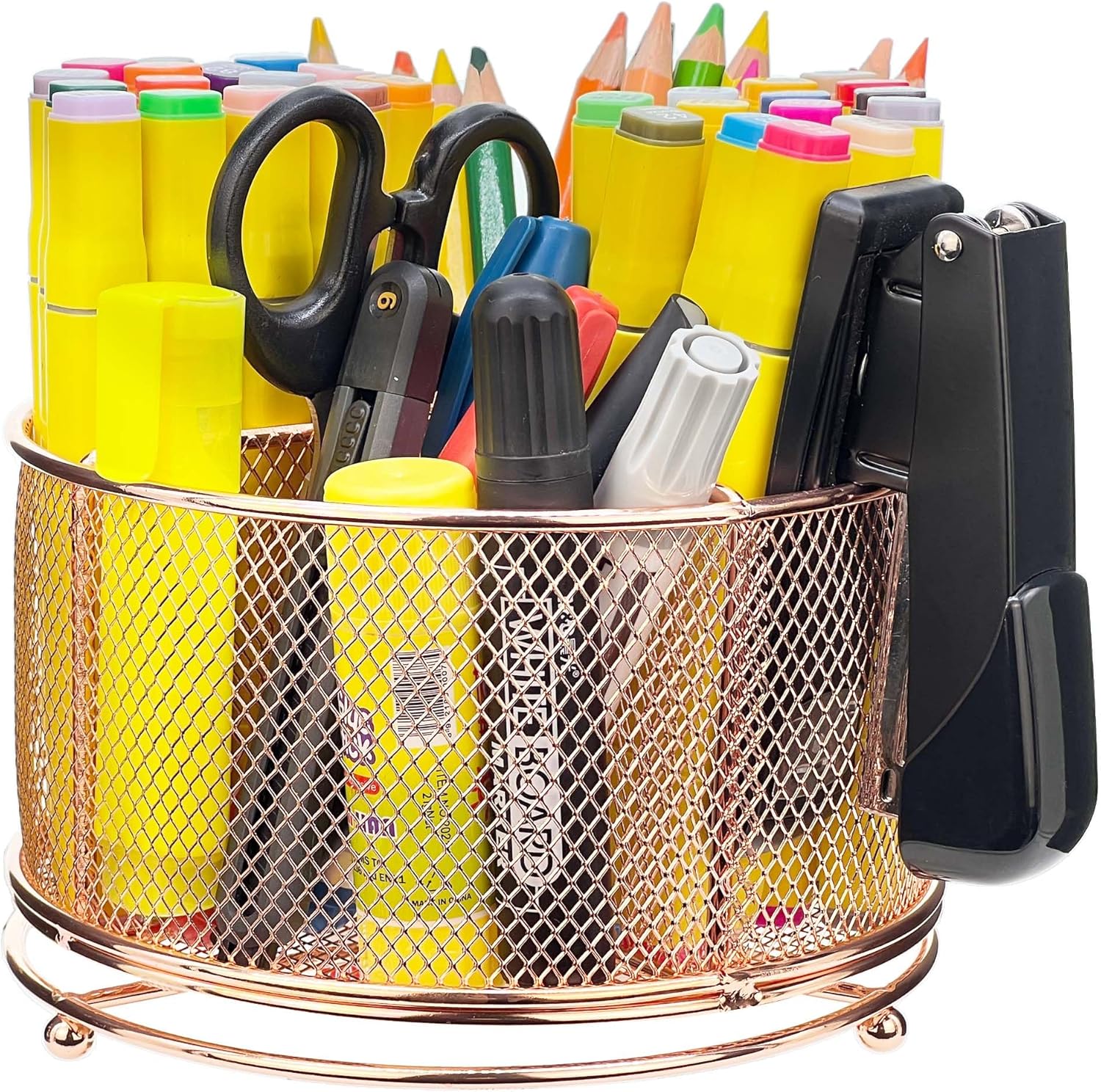 Notwoe Desk Organiser, 360 Degree Rotating Pen Holder, Mesh Metal ...