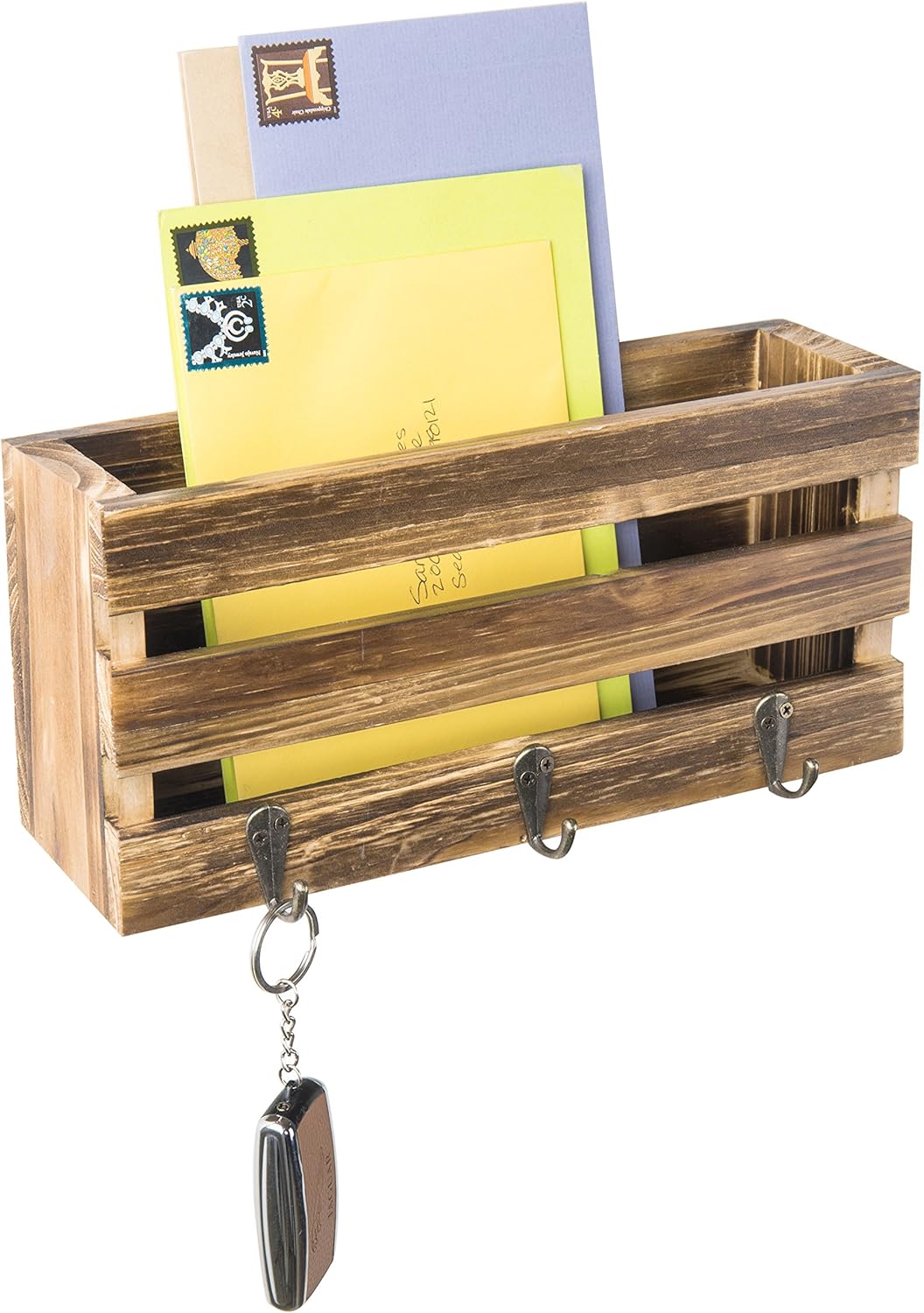 Amazon.com: MyGift Rustic Crate-Style Wall Mail Sorter Holder Brown ...