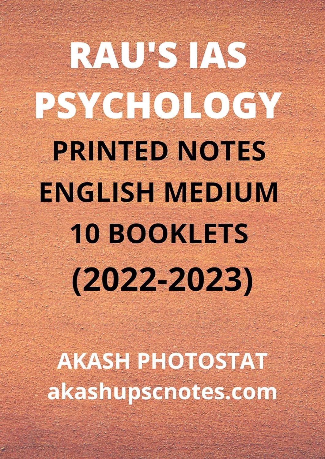 Buy RAU'S IAS PSYCHOLOGY ENGLISH MEDIUM PRINTED NOTES 10 BOOKLETS (2022 ...