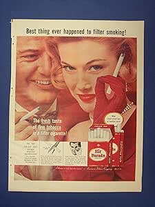 Amazon.com: Hit Parade Cigarettes,woman with red gloves. 50's Print Ad ...