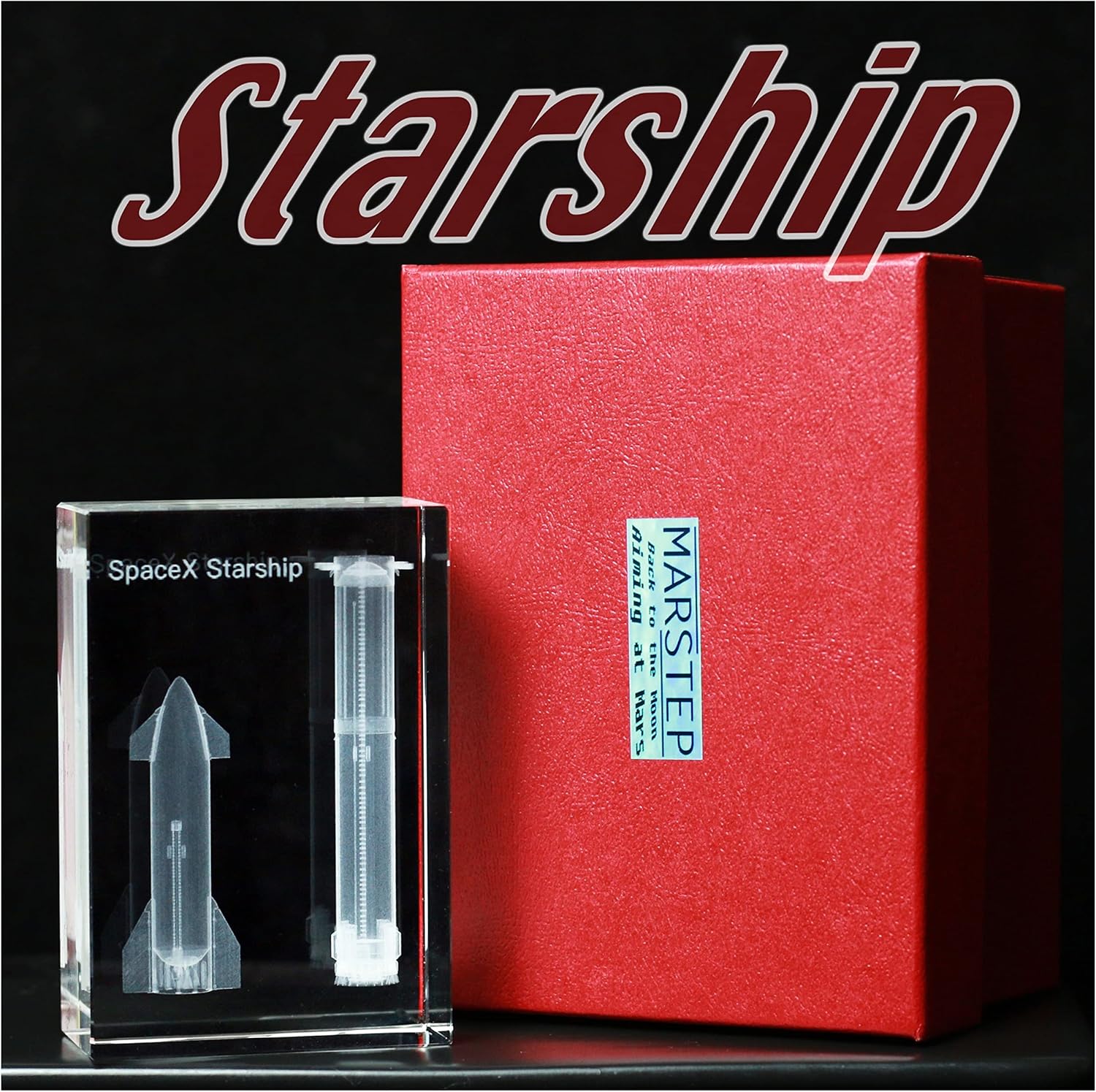 Amazon.com: MARSTEP SpaceX Starship 3D Model - Starship Crystal Model ...